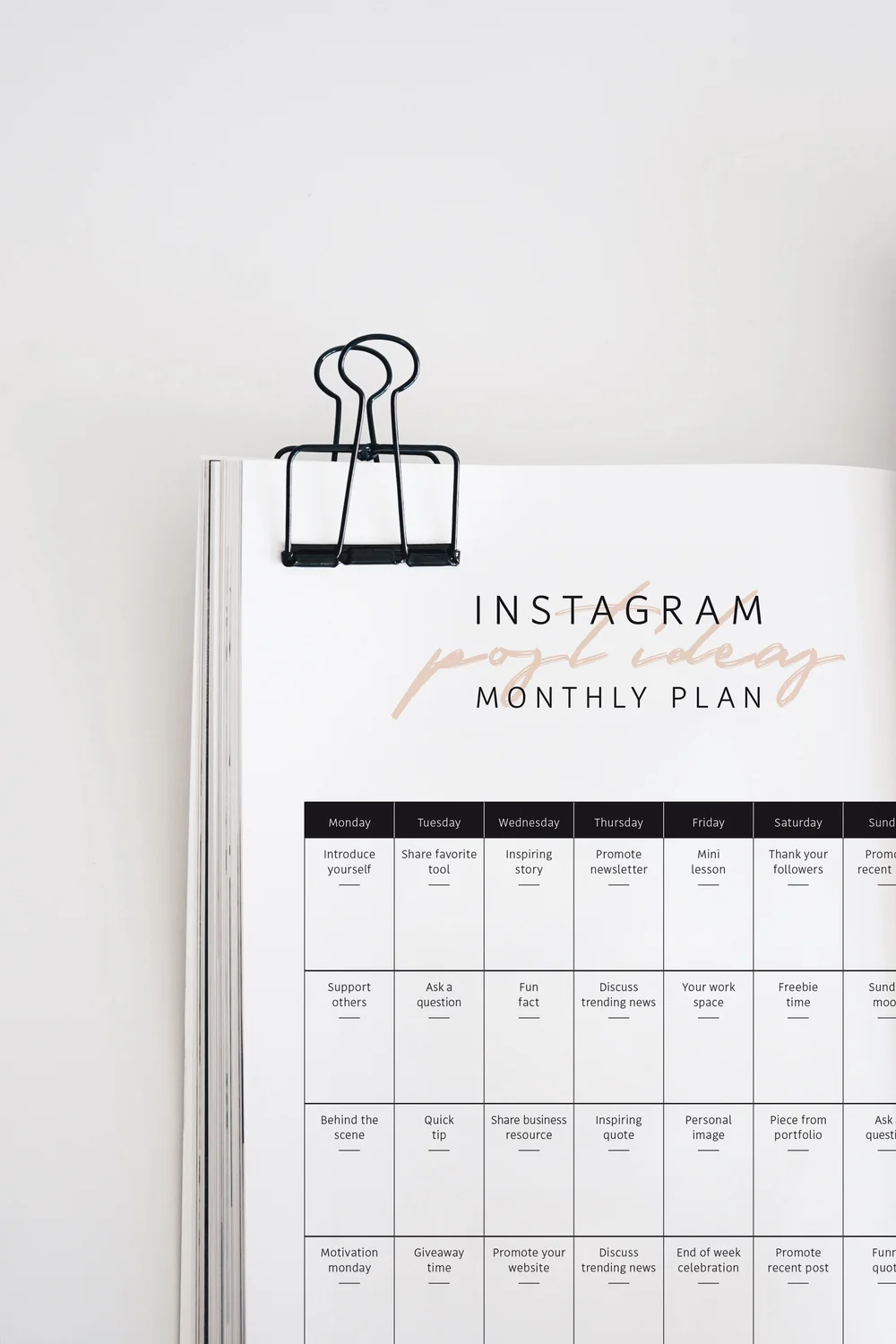 Free Monthly Social Media Planner — AgataCreate