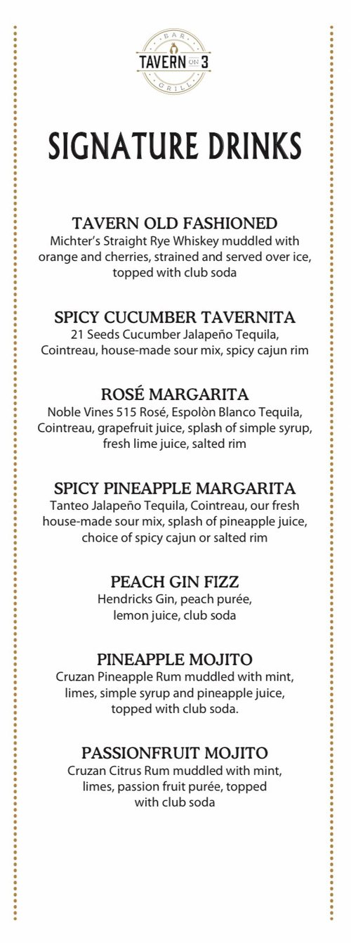 Best Restaurant in Rocky Hill | Tavern on 3 | Bar & Grill Rocky Hill