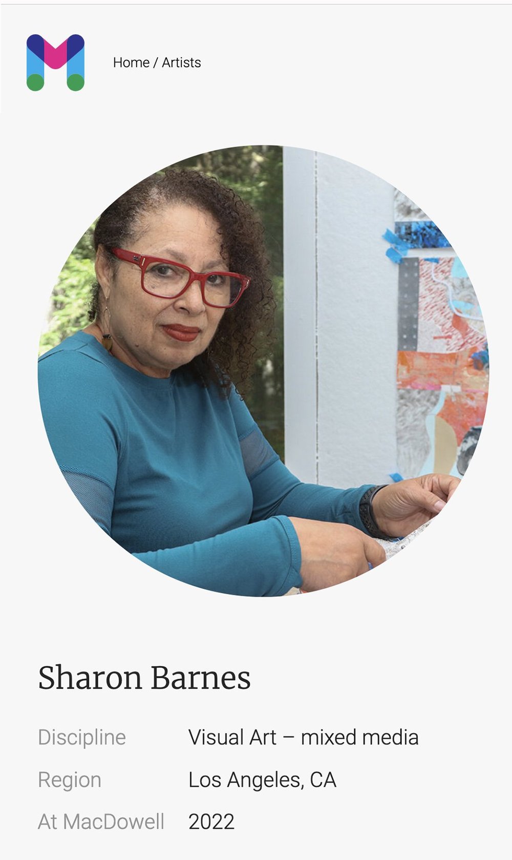 ABOUT THE ARTIST — Sharon Barnes