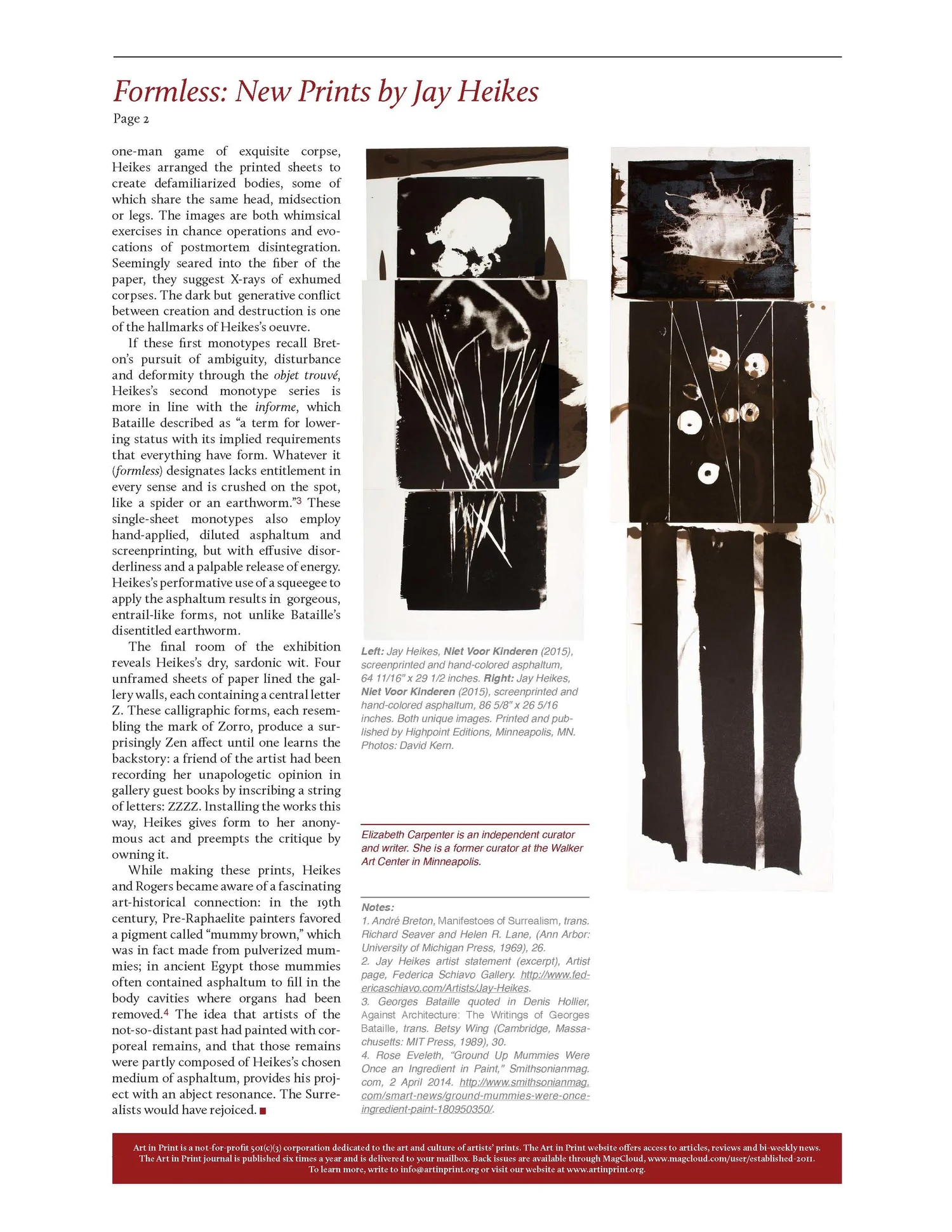 Formless: New Prints by Jay Heikes in Art in Print — Highpoint Center ...