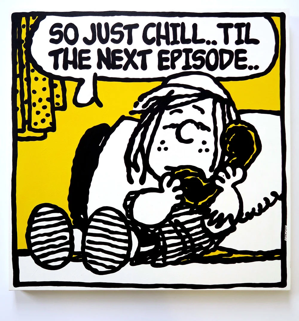 Mark Drew contemporary painter best known for his Charlie Brown Snoopy ...