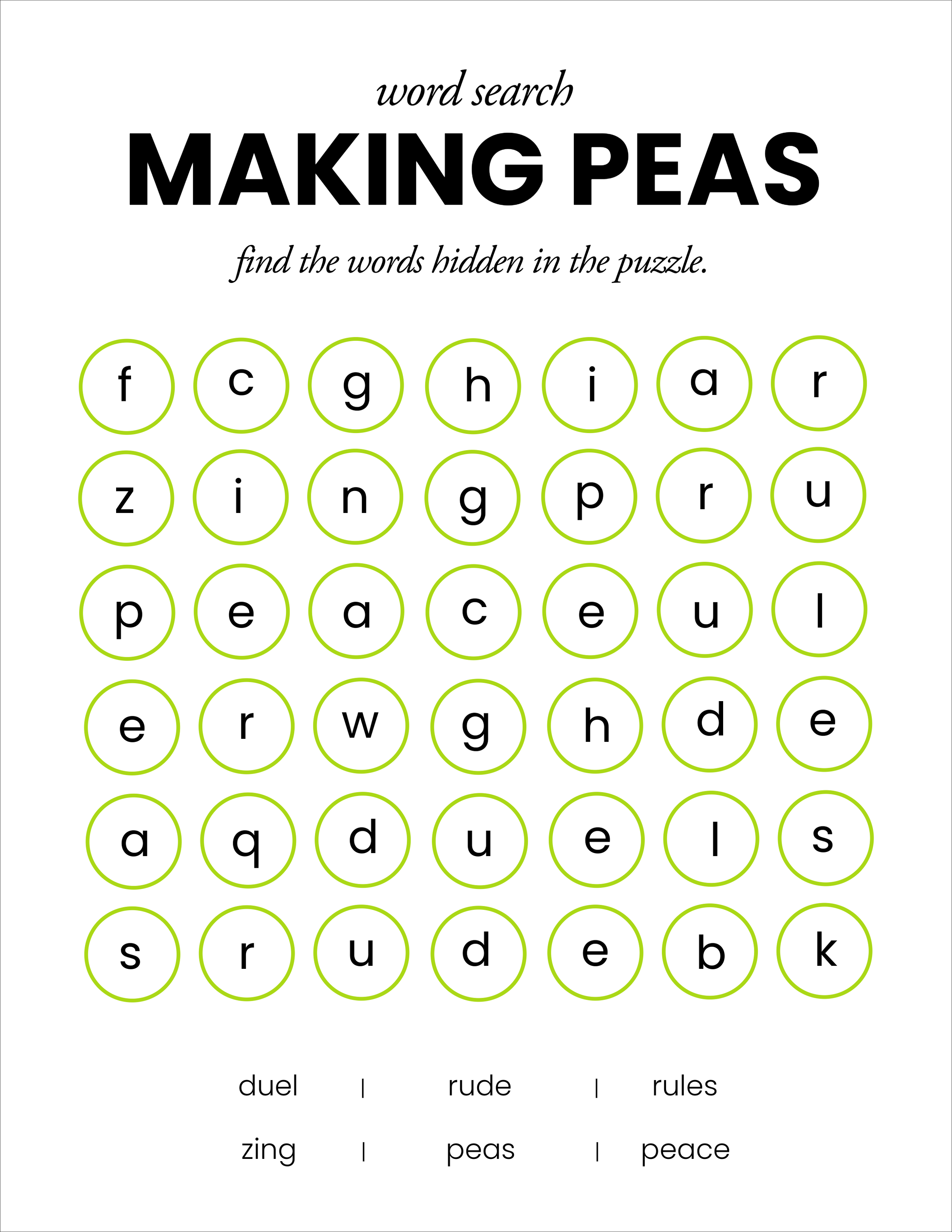 Educator's Guide and No-Prep Classroom Resources for Making Peas ...
