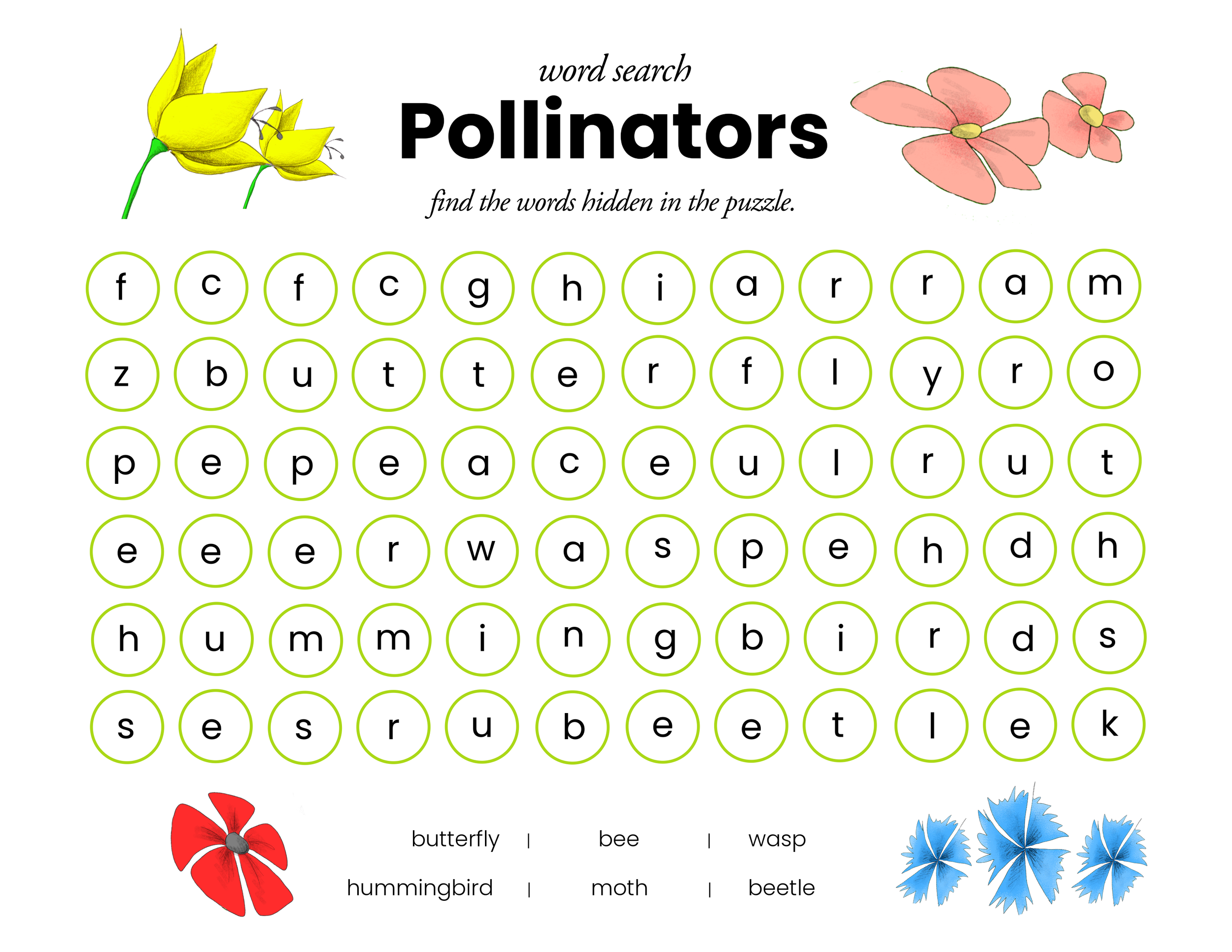 Pollinators & Pests Garden Activity Pack for Kids — Shelf Space Books