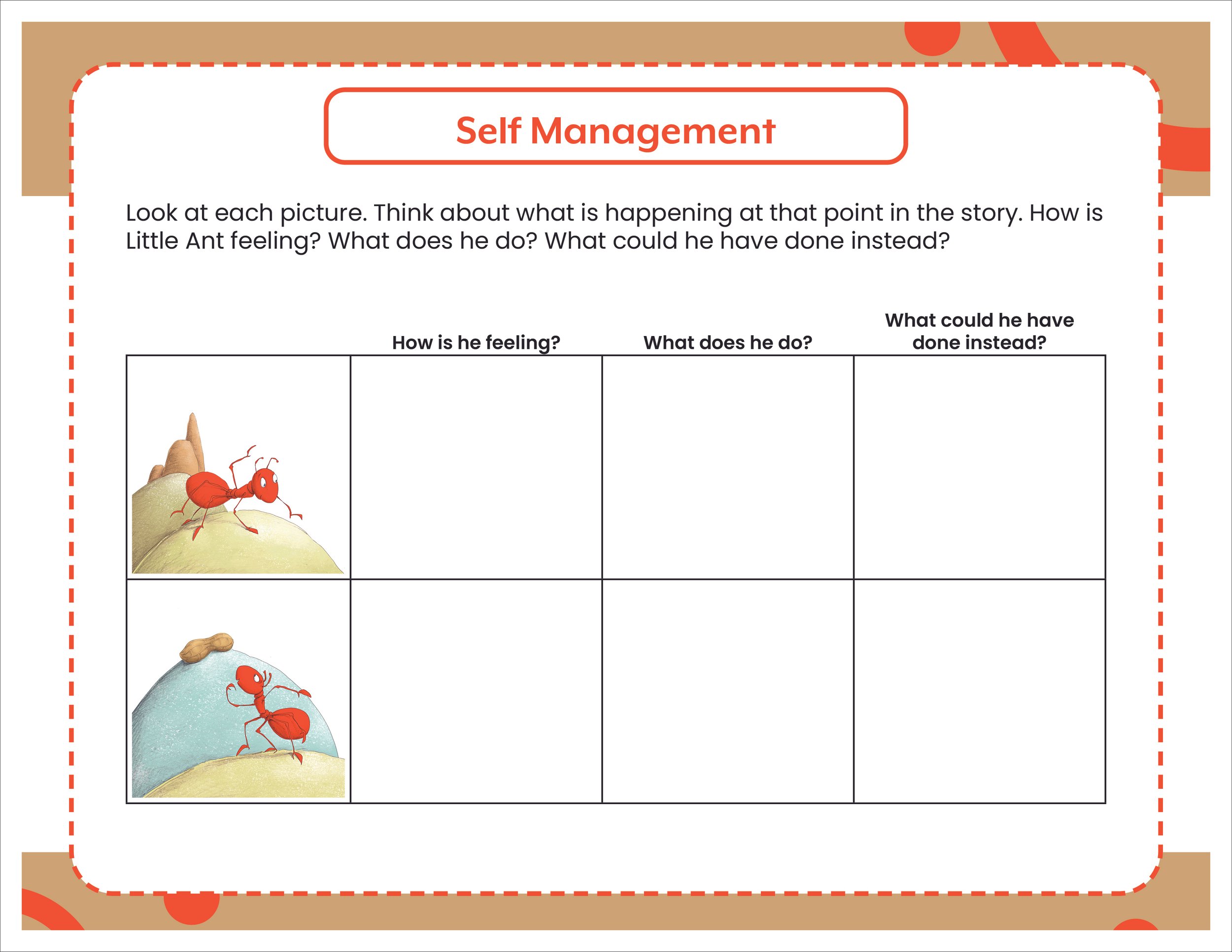 Little Ant and the Peanut SEL Worksheet Pack — Shelf Space Books