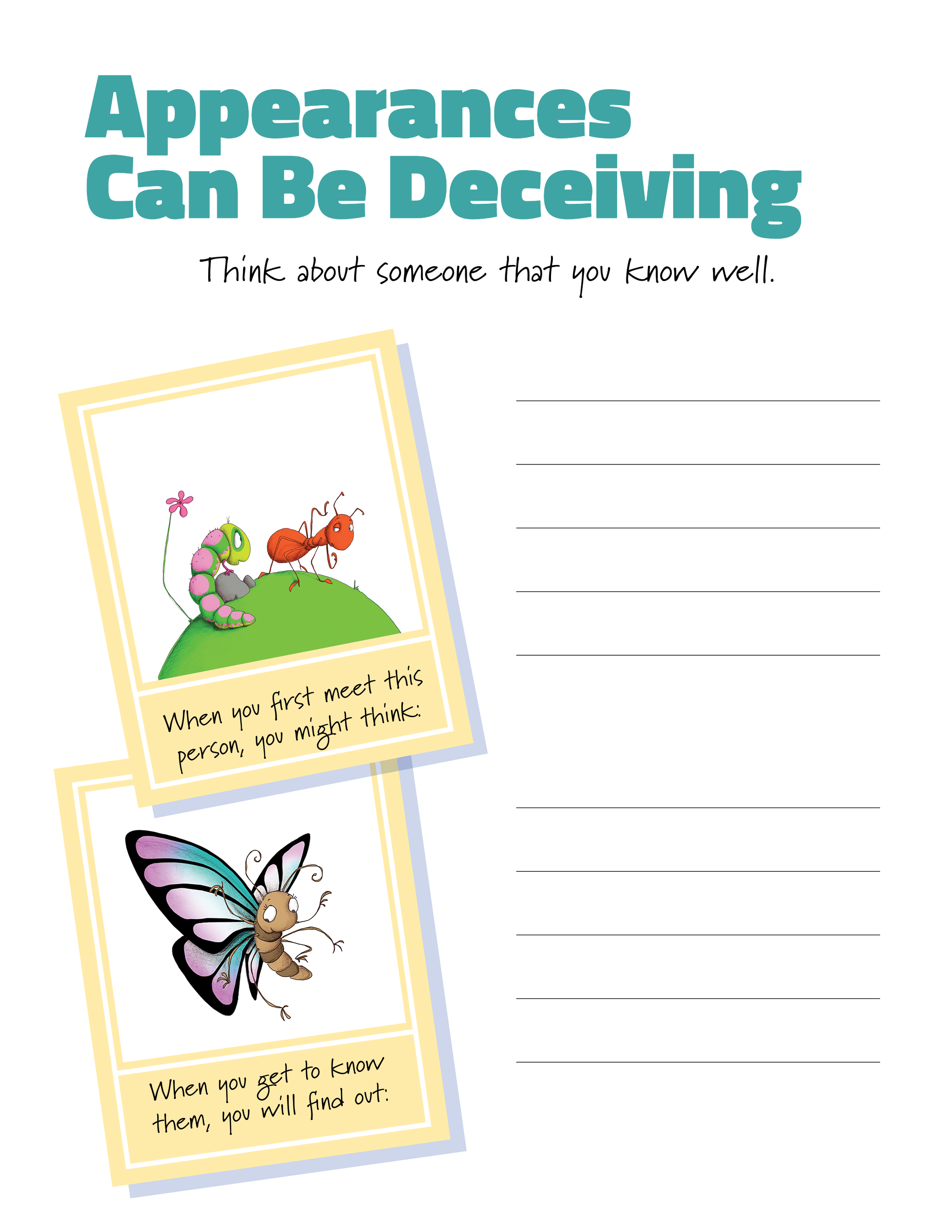 Appearances Can Be Deceiving Worksheets — Shelf Space Books