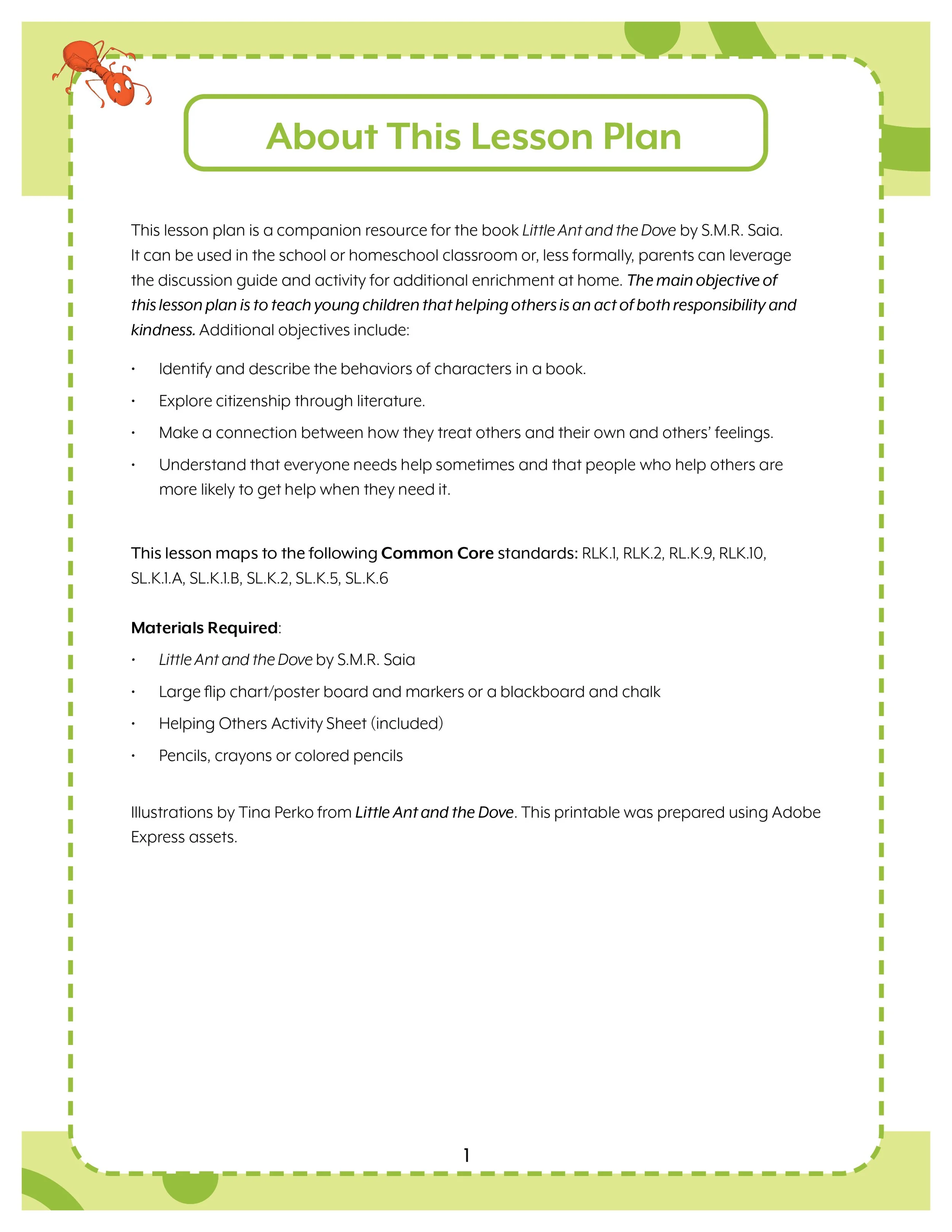 Kindergarten Social Emotional Learning Lesson Plan - Helping Others and ...