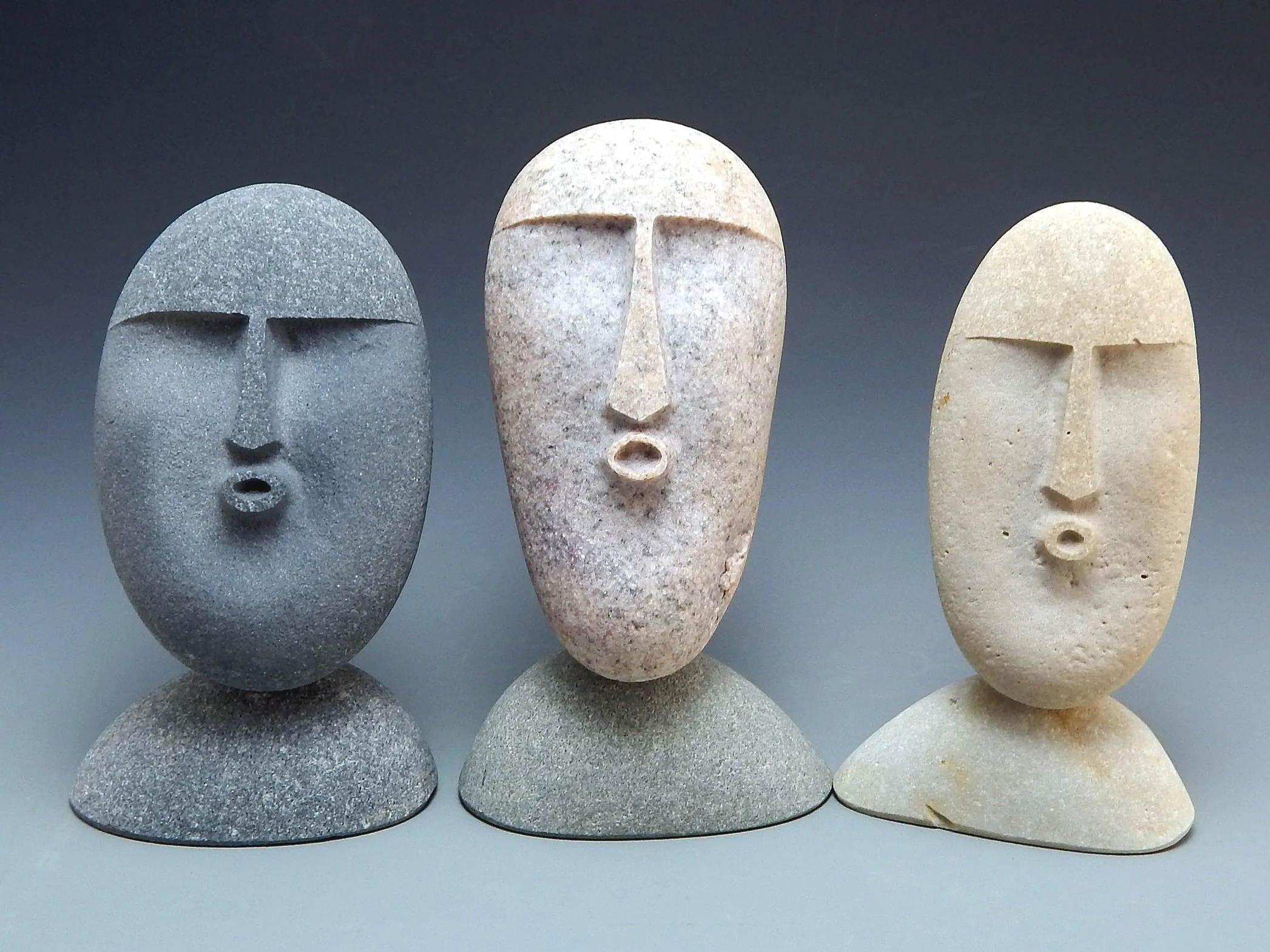 Faces Sandblasted Into Stone — Silver Stone Handcrafted
