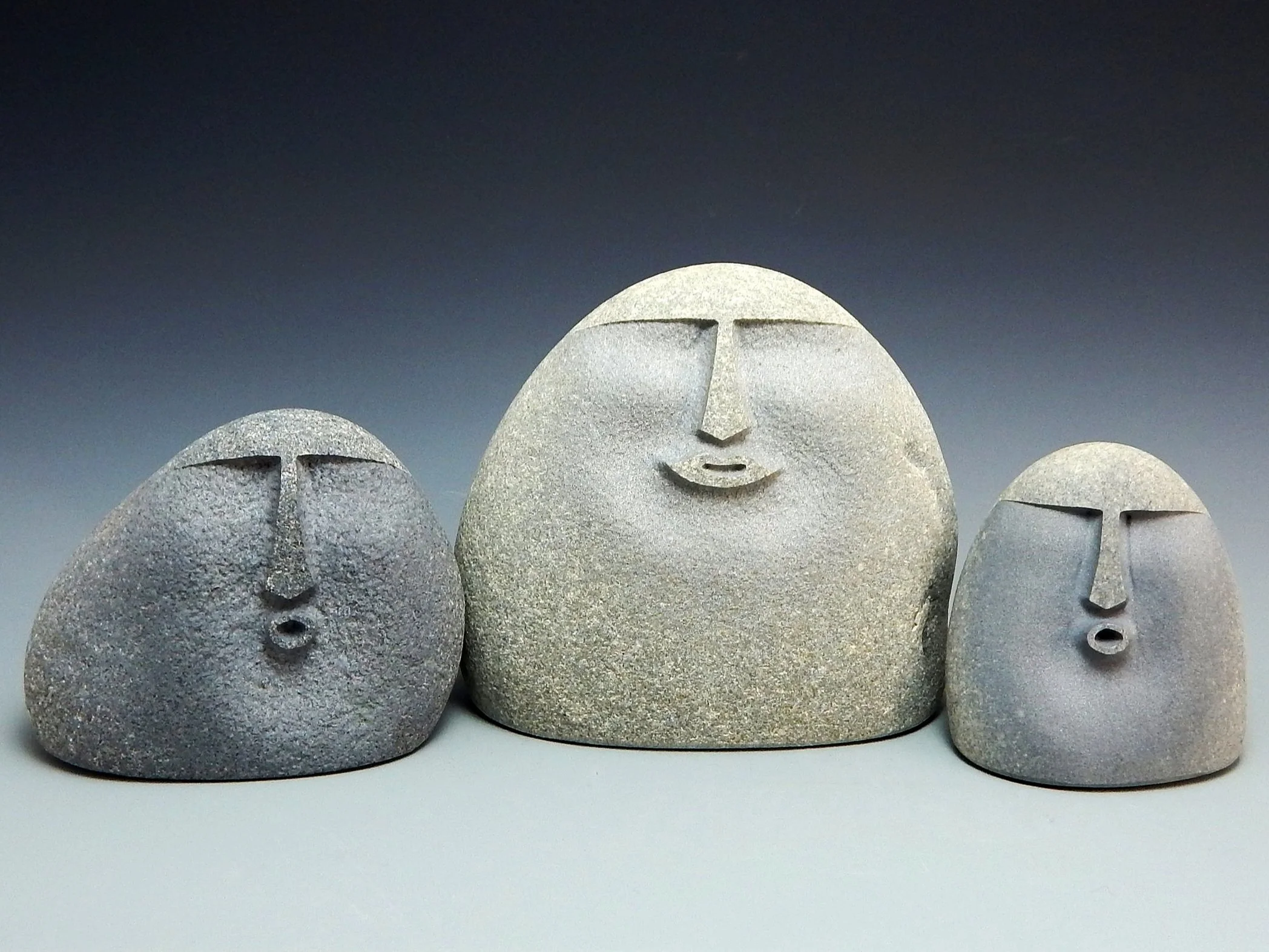 Faces Sandblasted Into Stone — Silver Stone Handcrafted