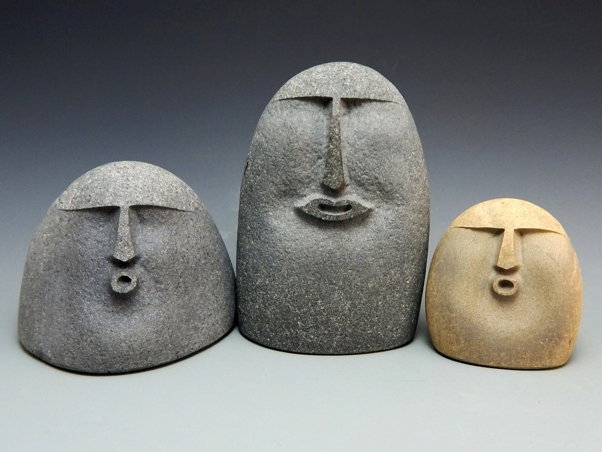 Faces Sandblasted Into Stone — Silver Stone Handcrafted