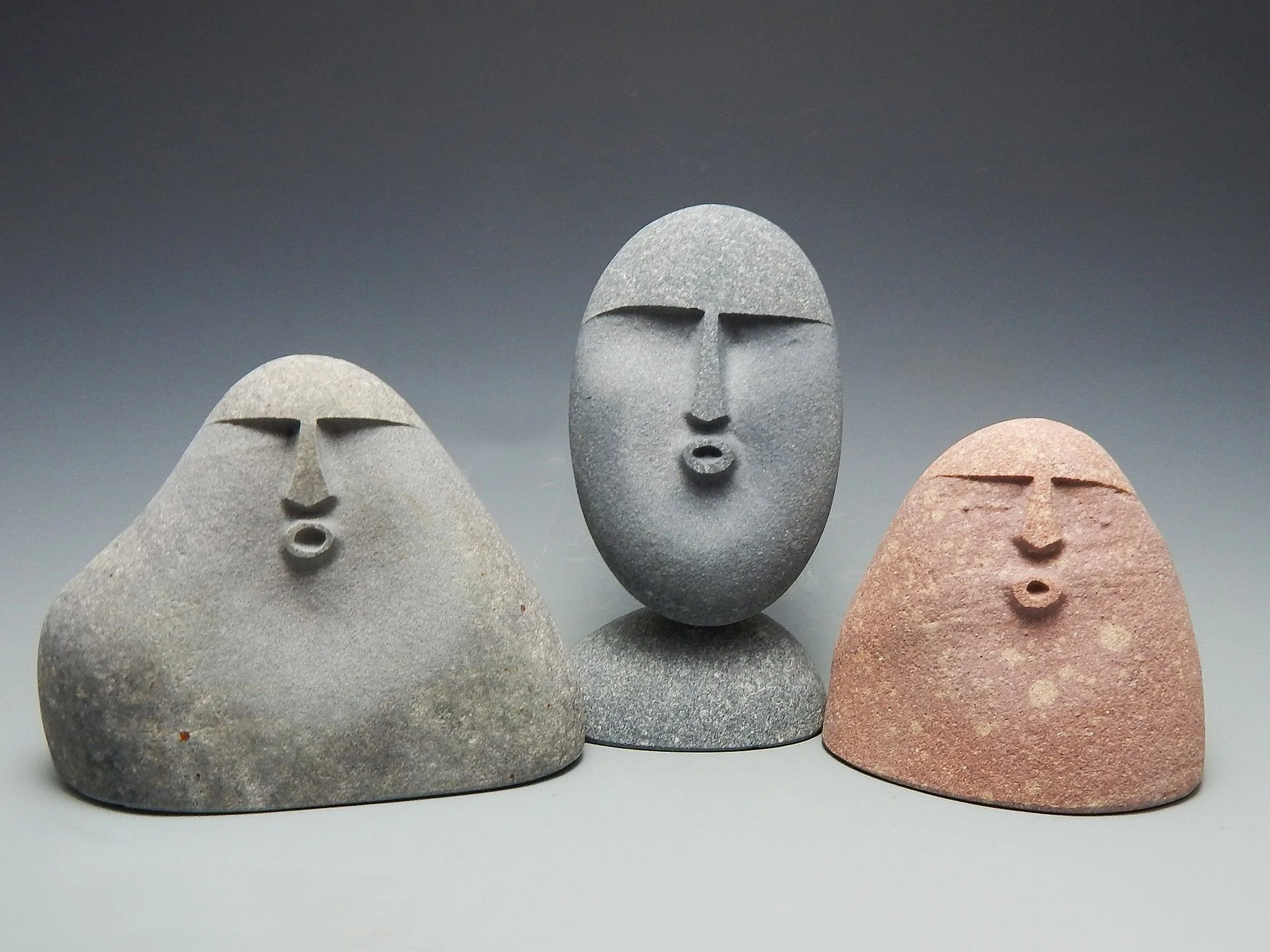 Faces Sandblasted Into Stone — Silver Stone Handcrafted