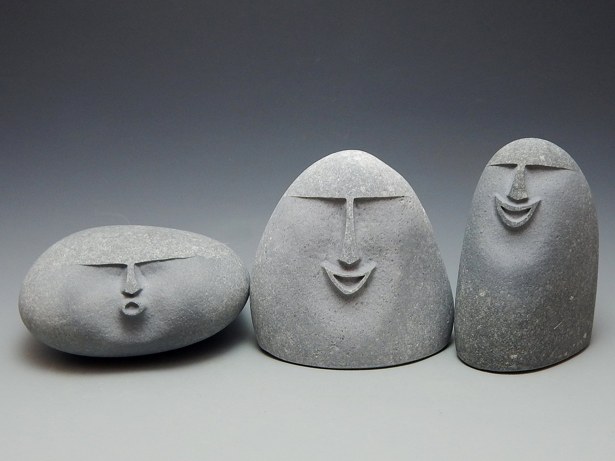 Faces Sandblasted Into Stone — Silver Stone Handcrafted