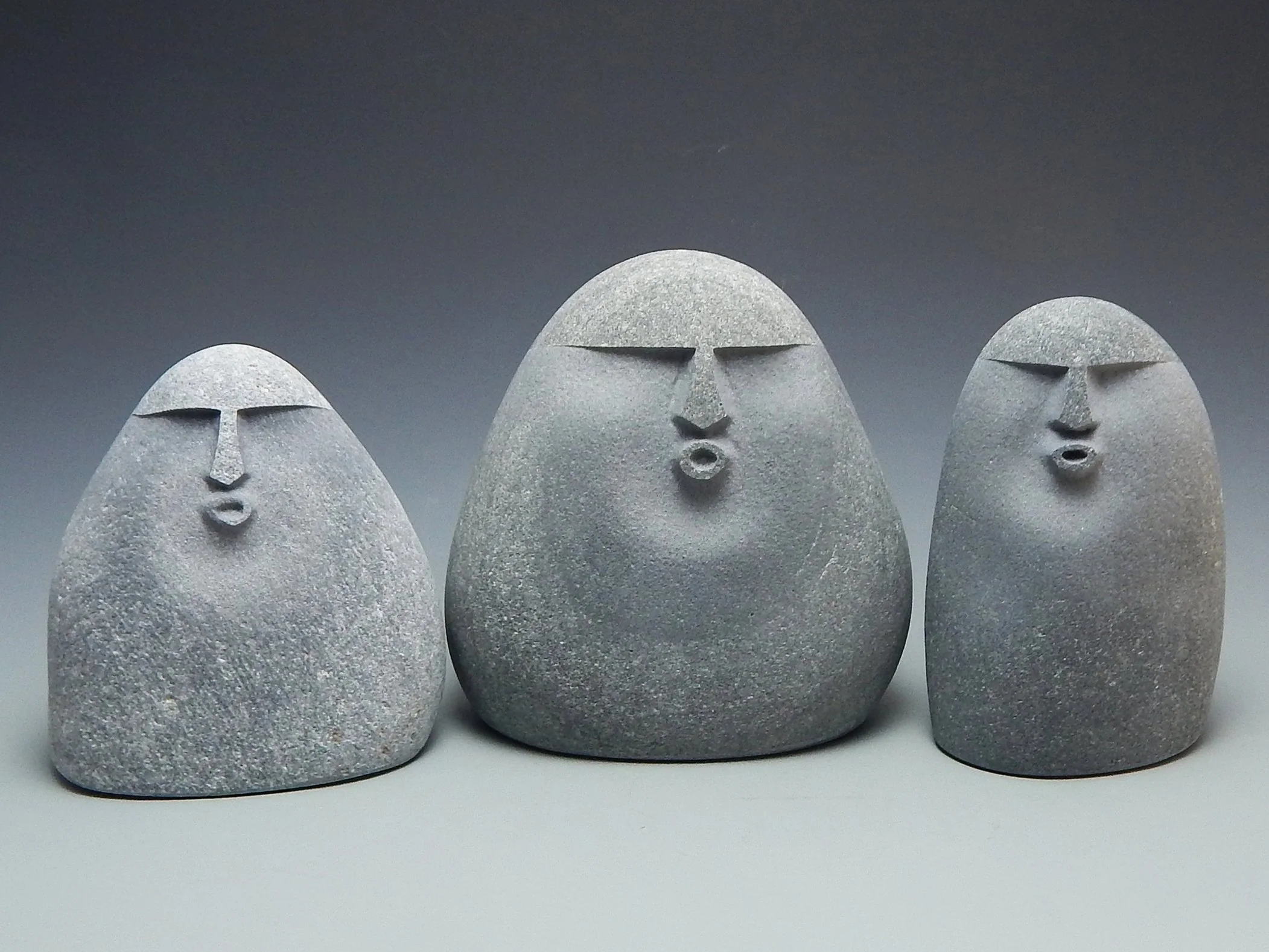 Faces Sandblasted Into Stone — Silver Stone Handcrafted