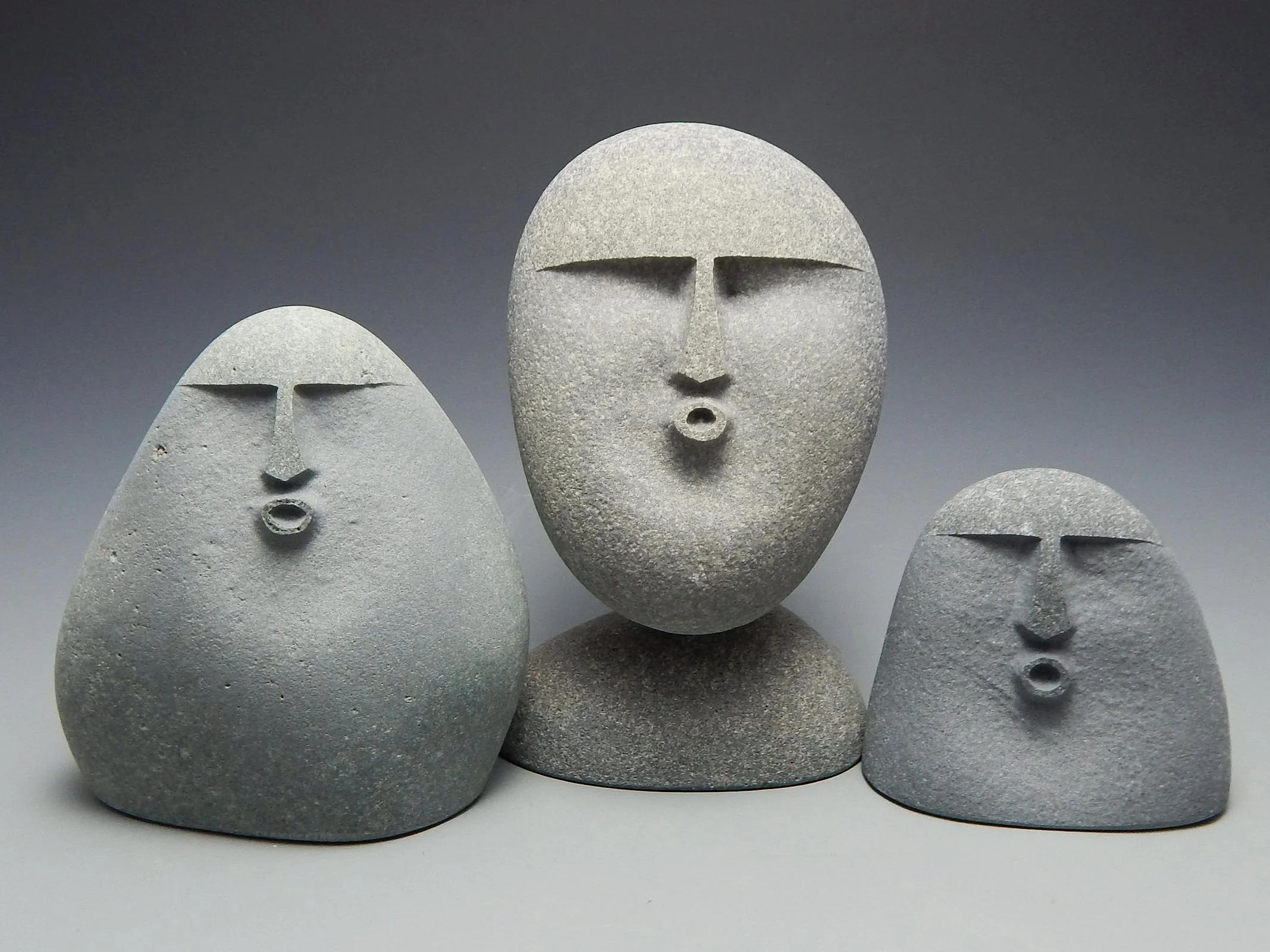 Faces Sandblasted Into Stone — Silver Stone Handcrafted