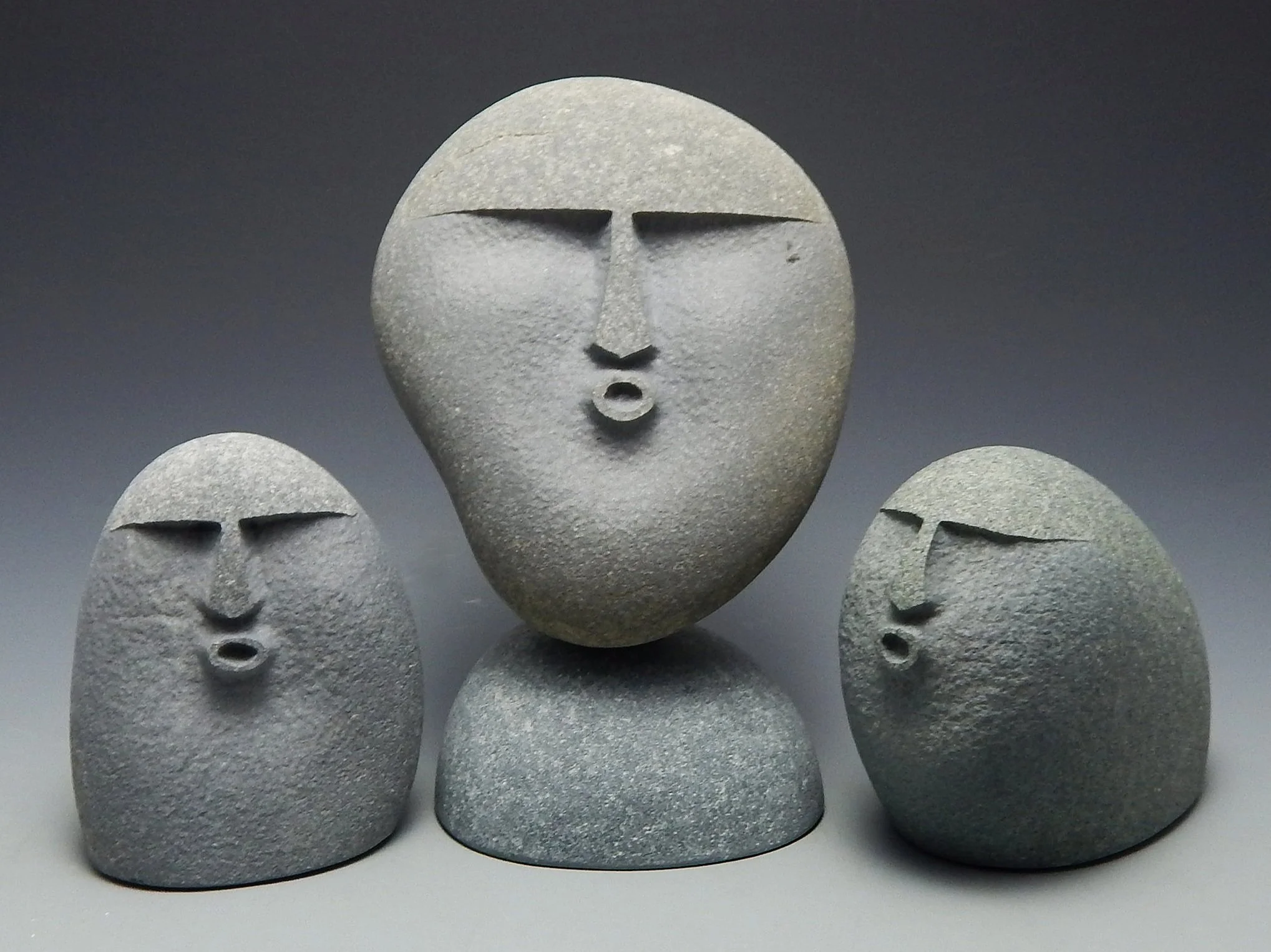 Faces Sandblasted Into Stone — Silver Stone Handcrafted