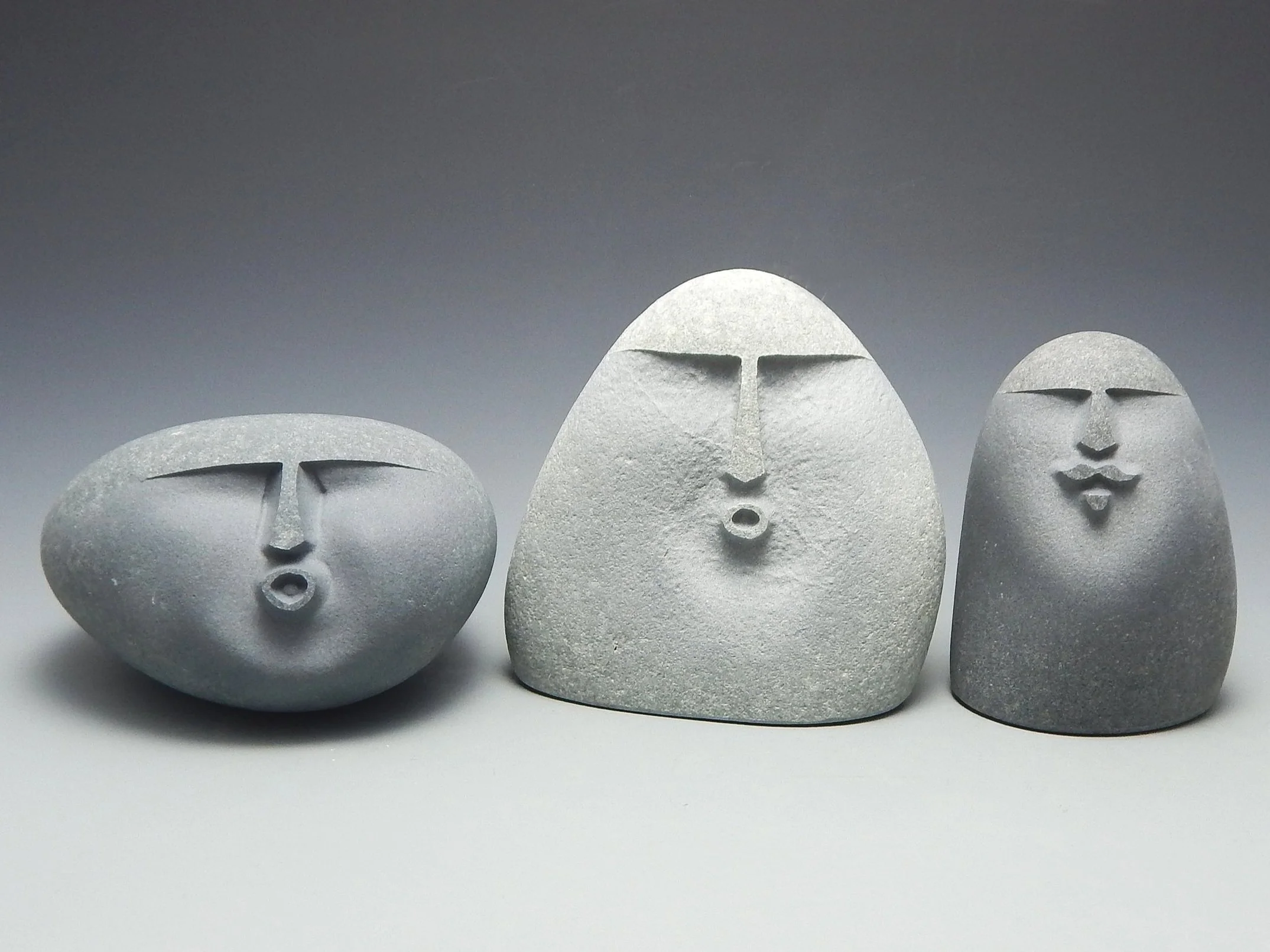 Faces Sandblasted Into Stone — Silver Stone Handcrafted