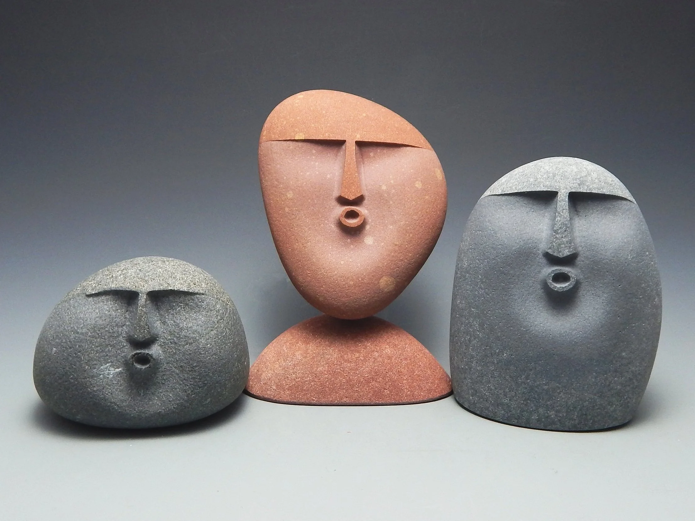 Faces Sandblasted Into Stone — Silver Stone Handcrafted