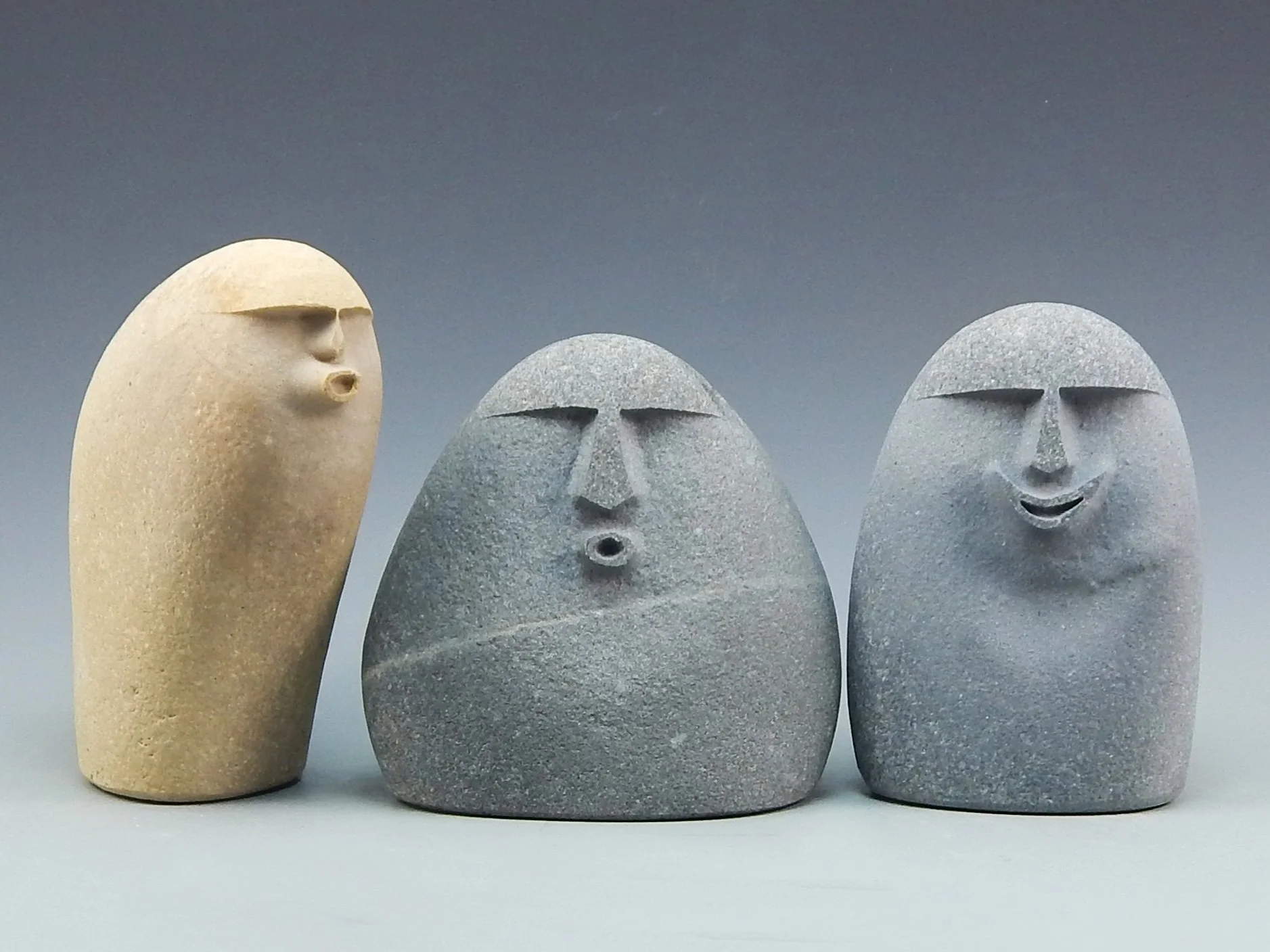 Faces Sandblasted Into Stone — Silver Stone Handcrafted