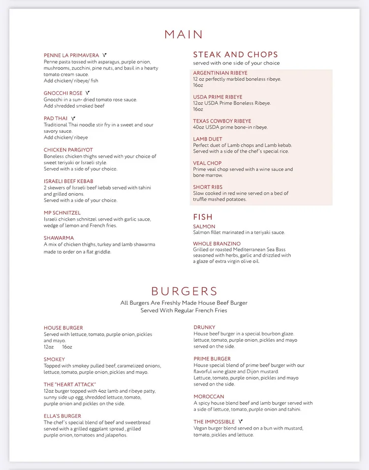 Dinner Menu — Meat Point