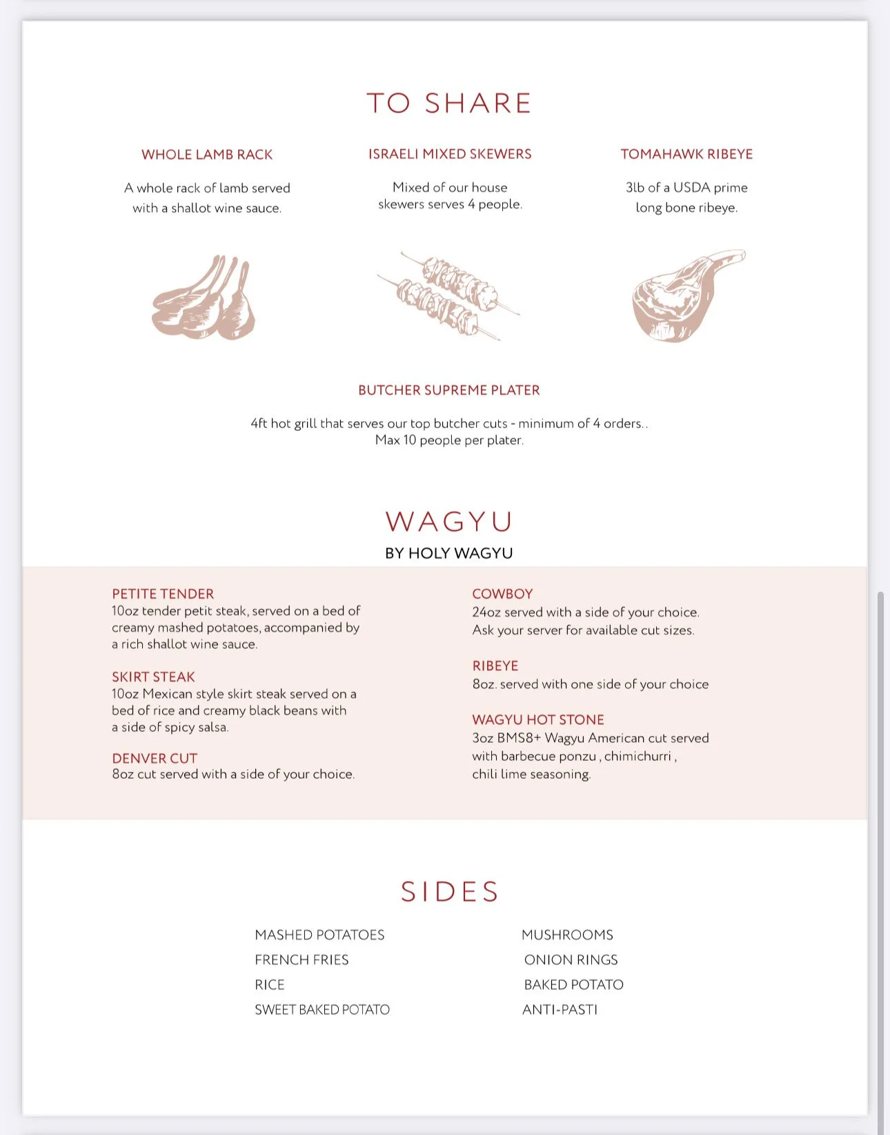 Dinner Menu — Meat Point