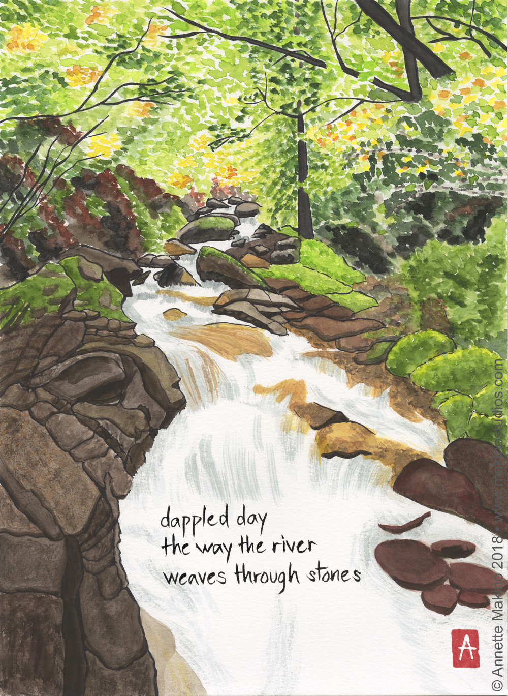 rushing river art print — Makino Studios