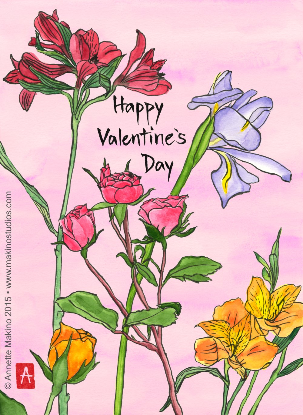 NEW! - Happy Valentine’s Day - shower of flowers (478) — Makino Studios