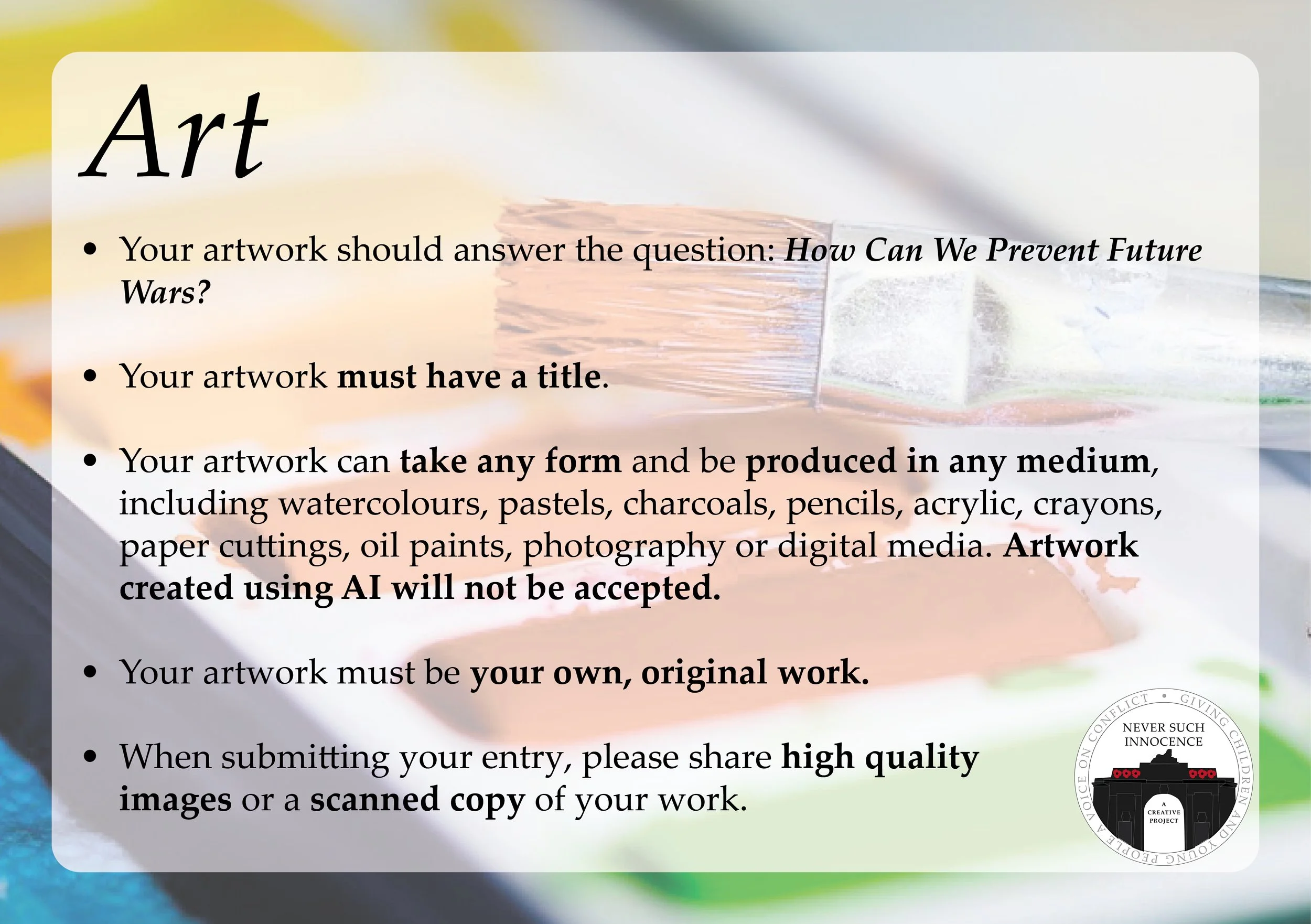 Art Competition — Never Such Innocence