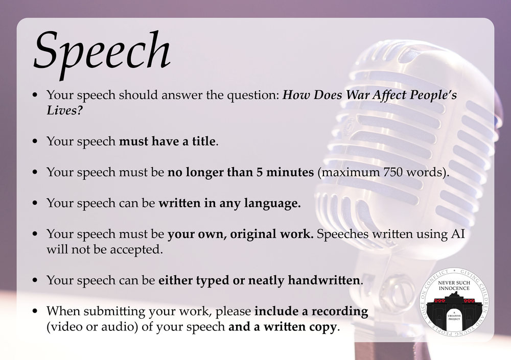 Speech Competition — Never Such Innocence