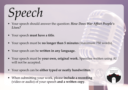 Speech Competition — Never Such Innocence