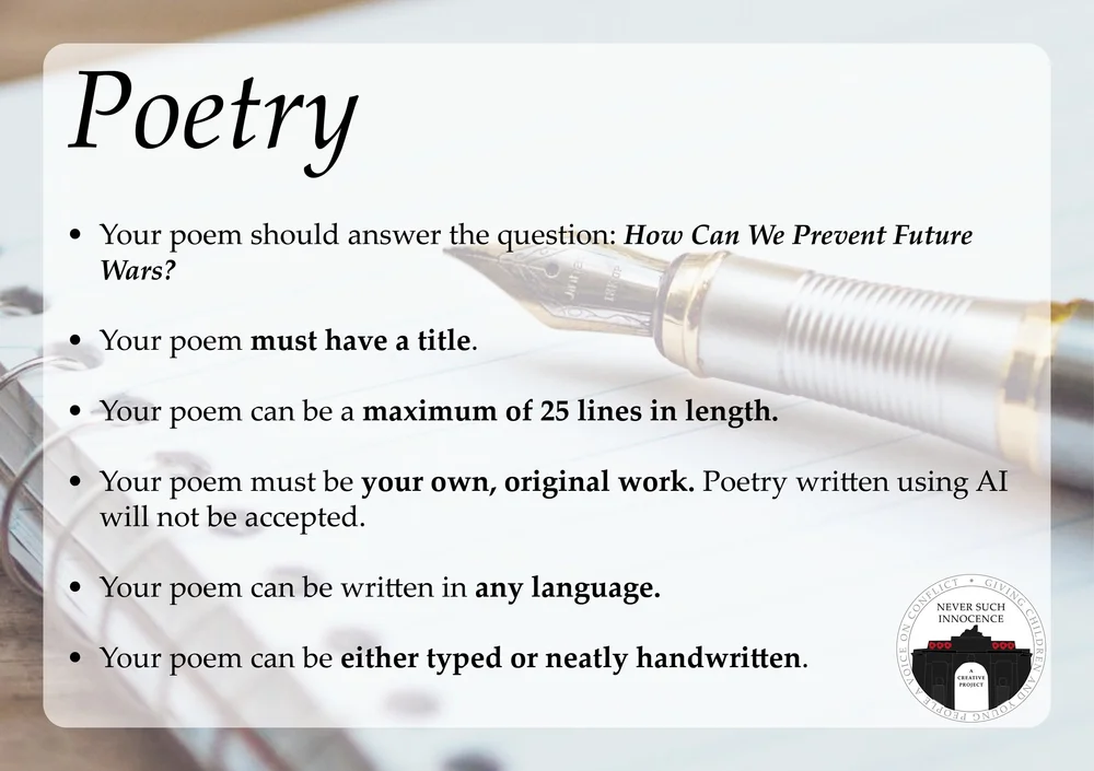 Poetry Competition — Never Such Innocence