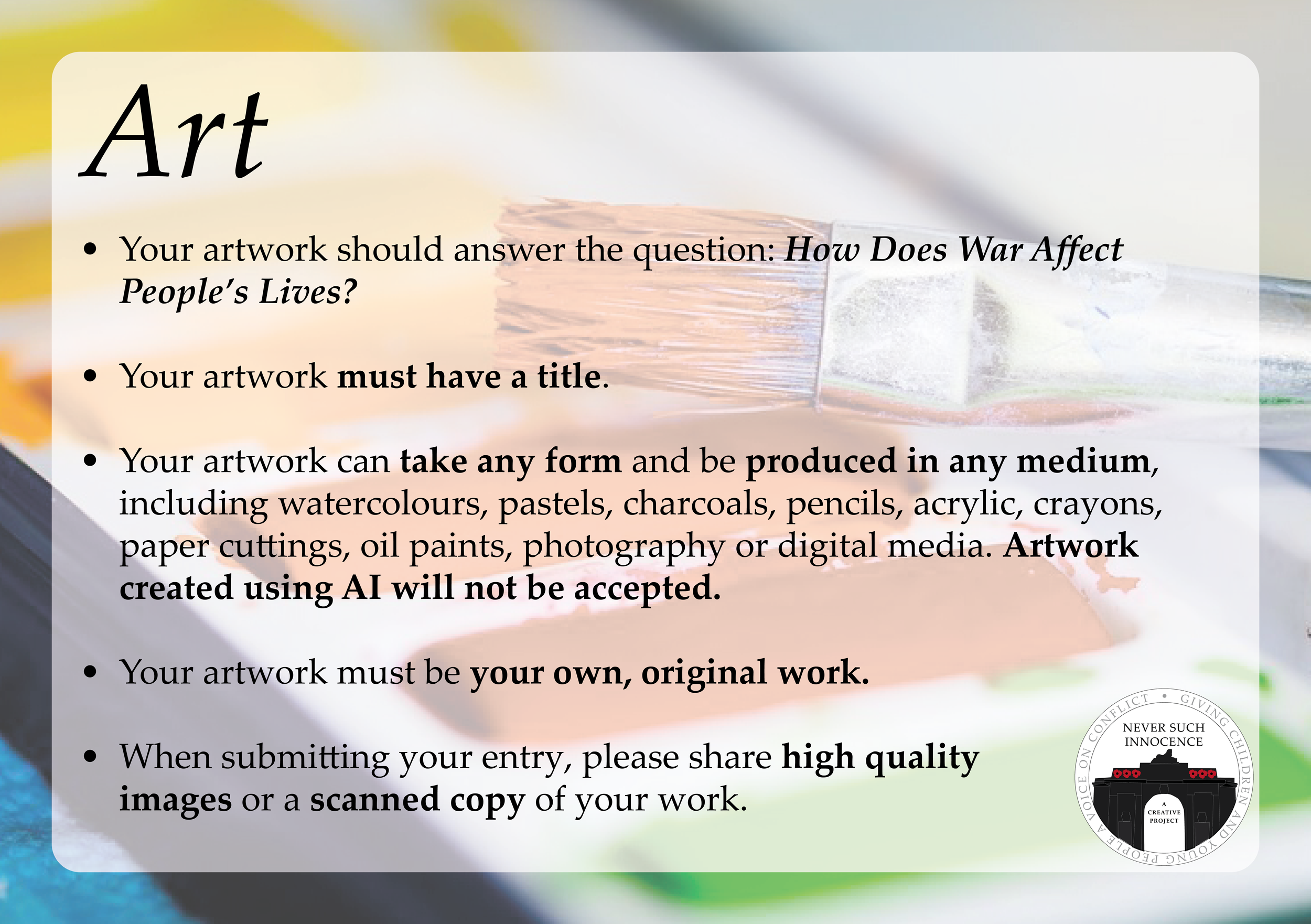 Art Competition — Never Such Innocence