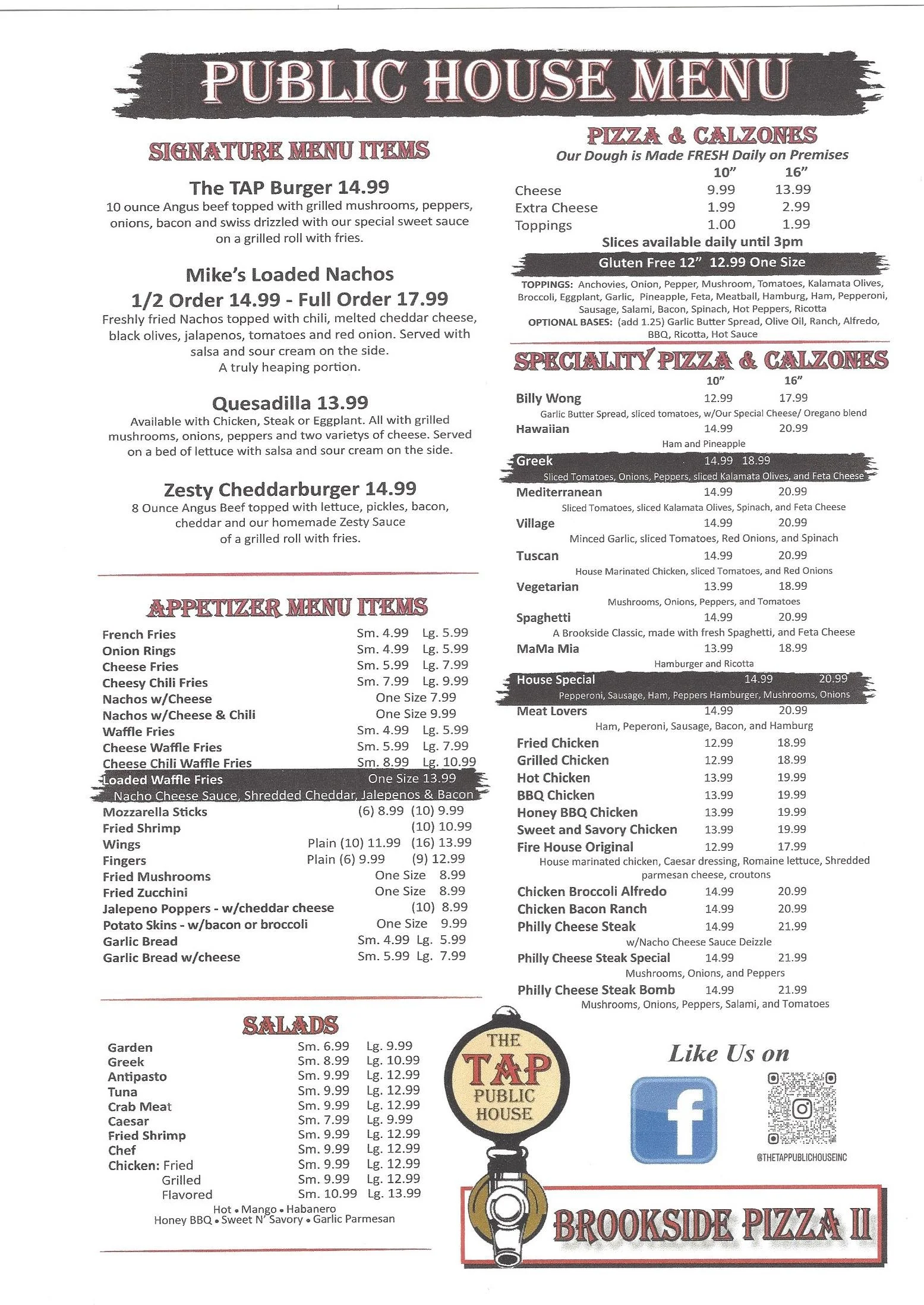 Tap Public House Menu — Welcome