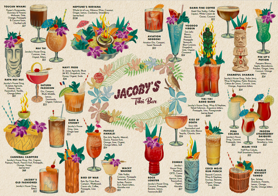 Menu — Jacoby's Tiki Bar