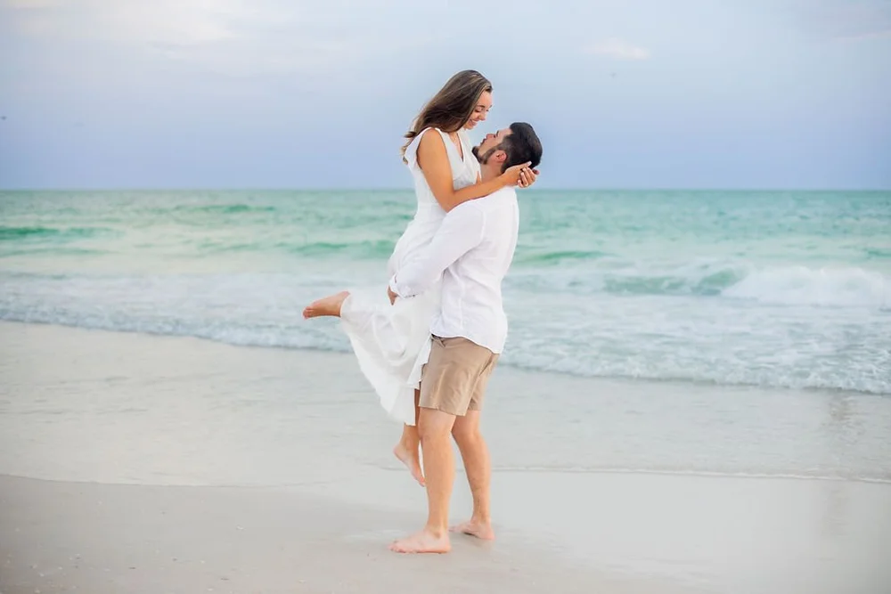 Bean Point Sunset Engagement Session on Anna Maria Island, Florida ...