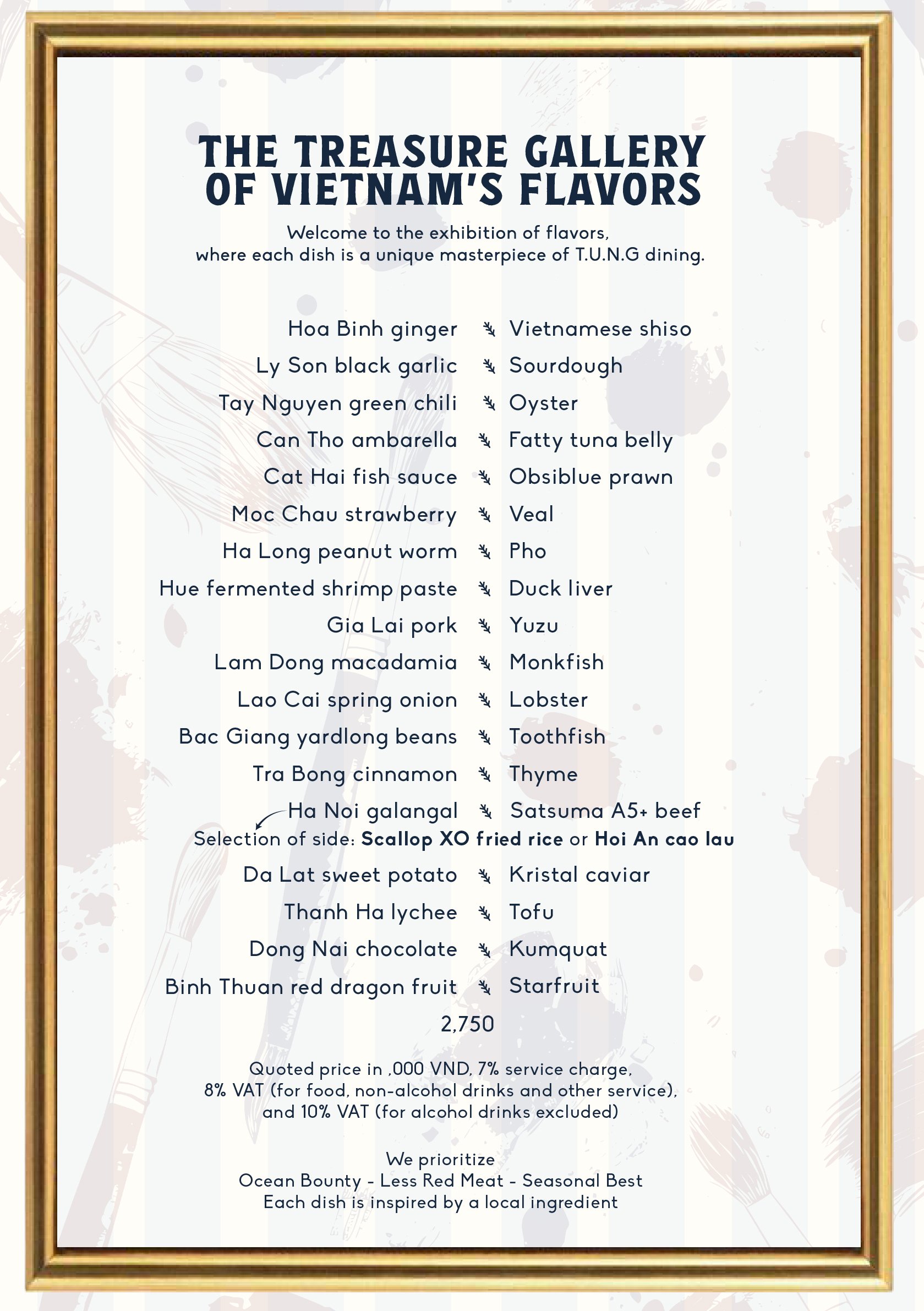 MENU — T.U.N.G dining