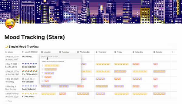 Free Notion Template: Simple Mood Tracker With Star Ratings — Red Gregory