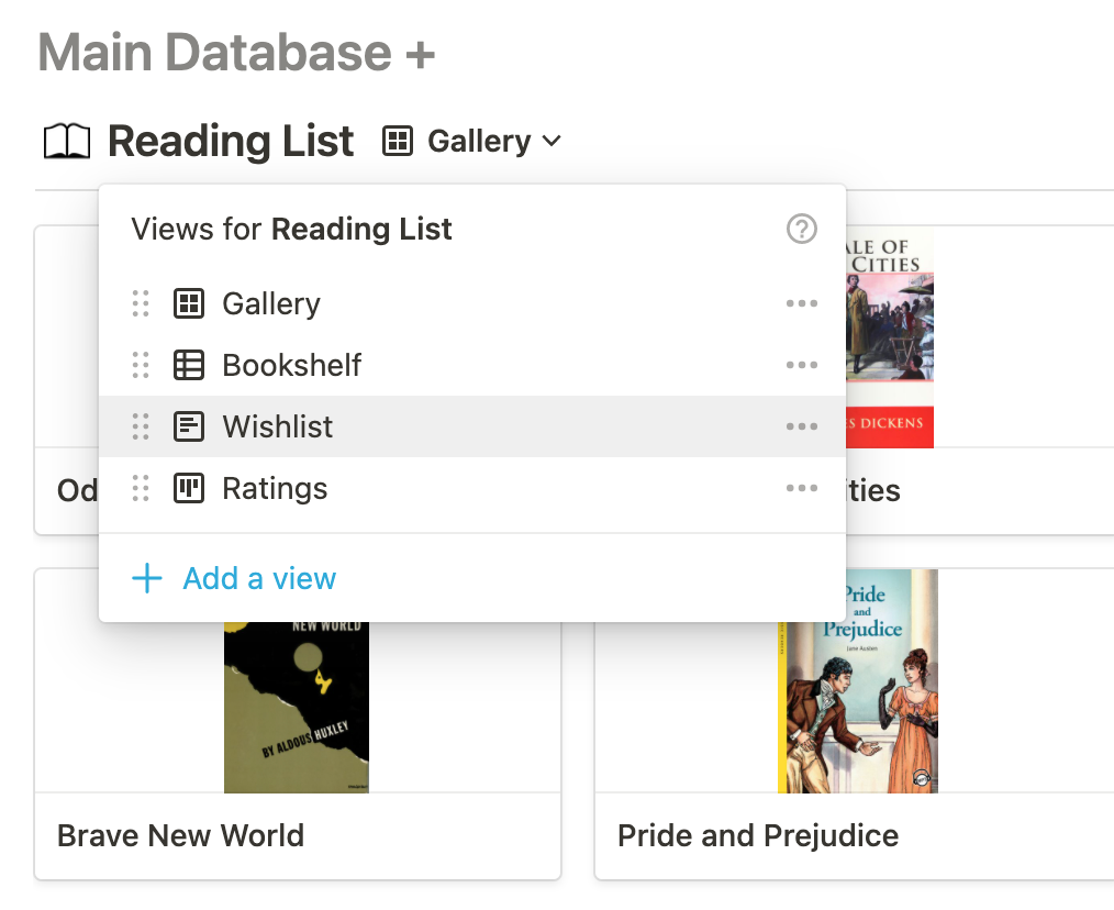 Notion Bookshelf Template Notion Bookshelf Template