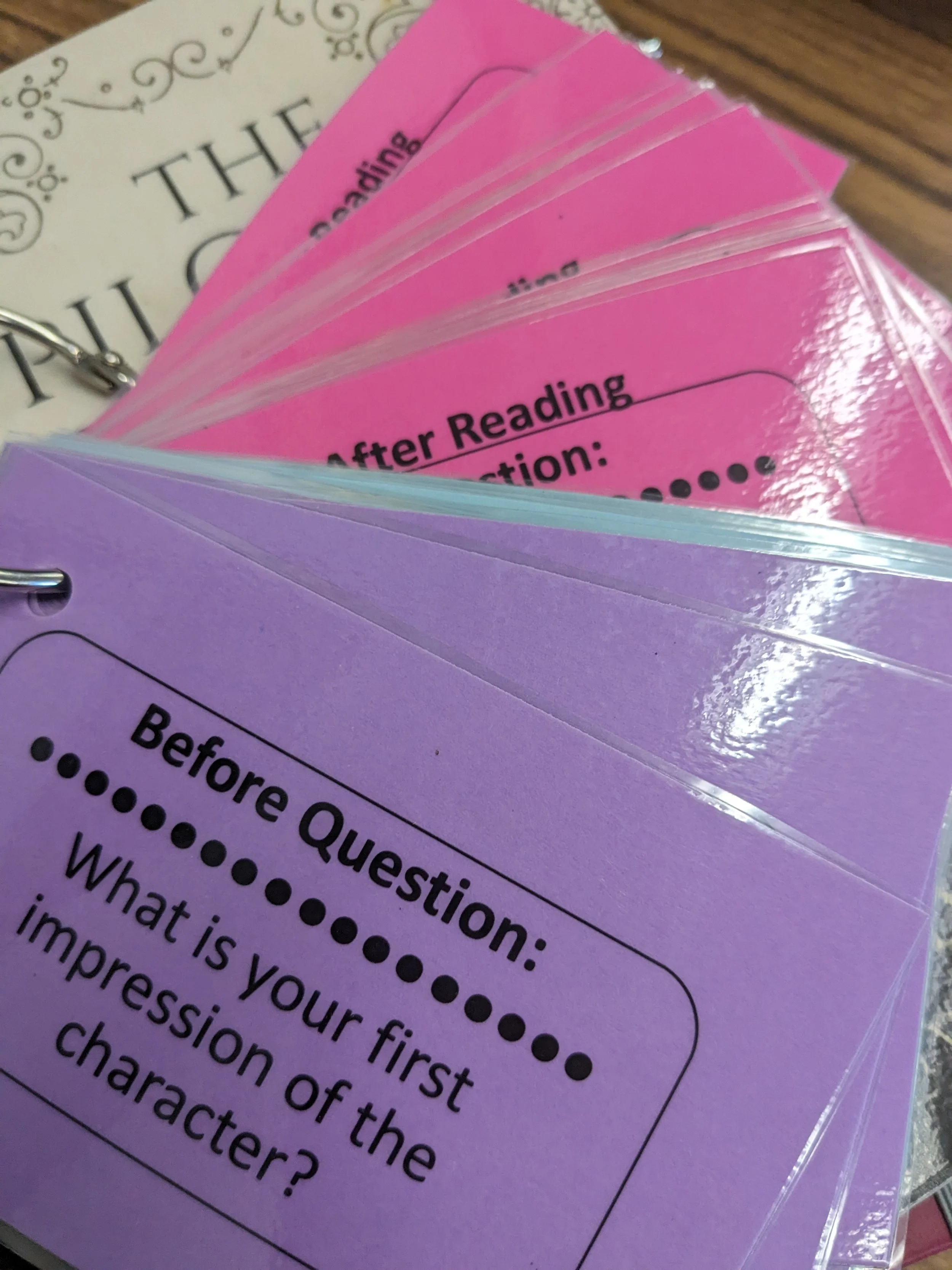 Reading Comprehension Question Cards — Book Pilgrims