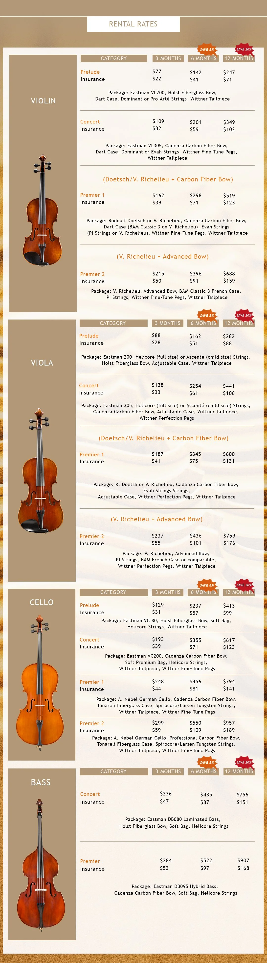 Violin Rental Prices - Our program returns more value to you than our ...