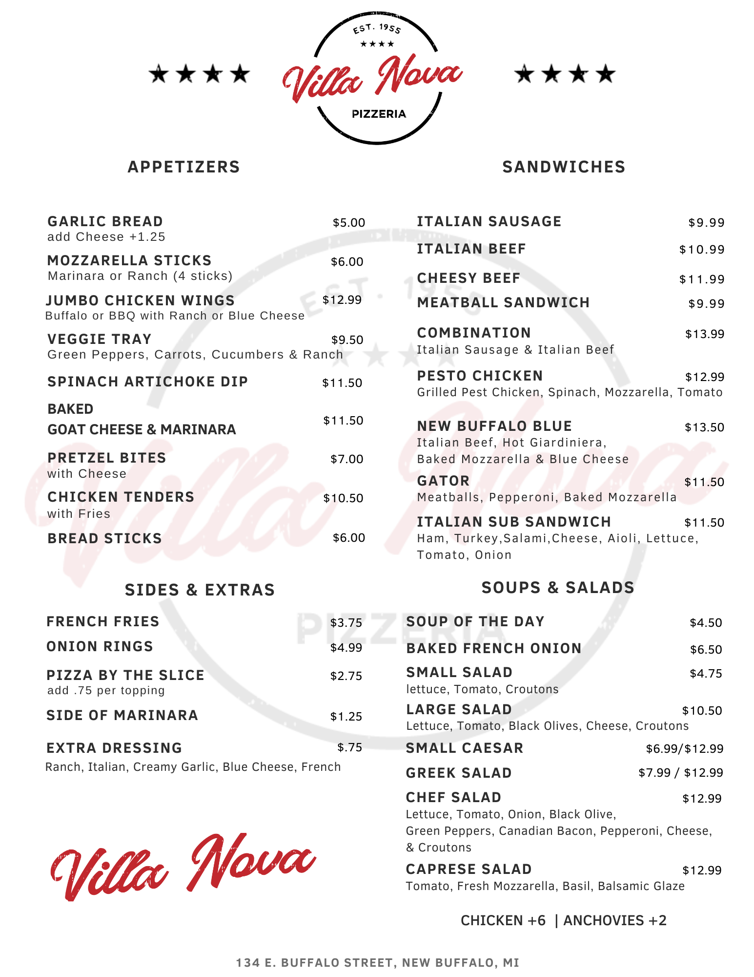 Villa Nova Pizzeria New Buffalo