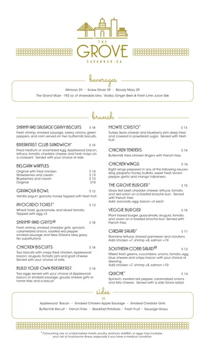The Grove Menu — Savannah Restaurant & Rooftop Bar in City Market — The ...