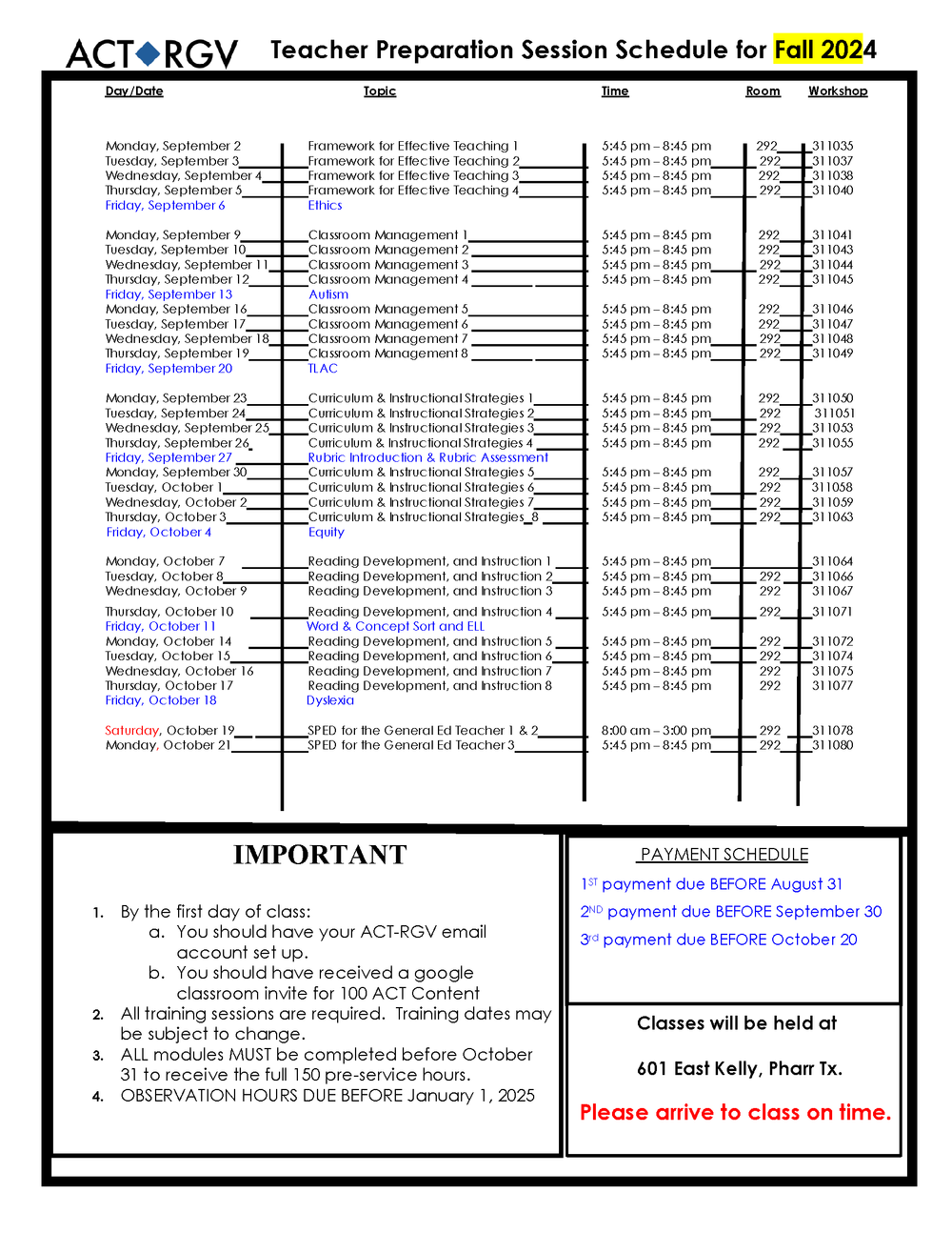 SCHEDULE — ACT-RGV