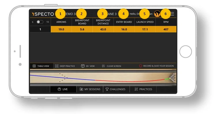 DATA POINTS — SPECTO BOWLING