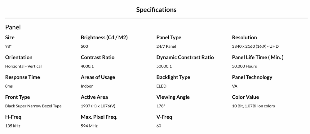 Vestel Announce Their New 98" Professional UHD 4K LED Displays — AVITOR