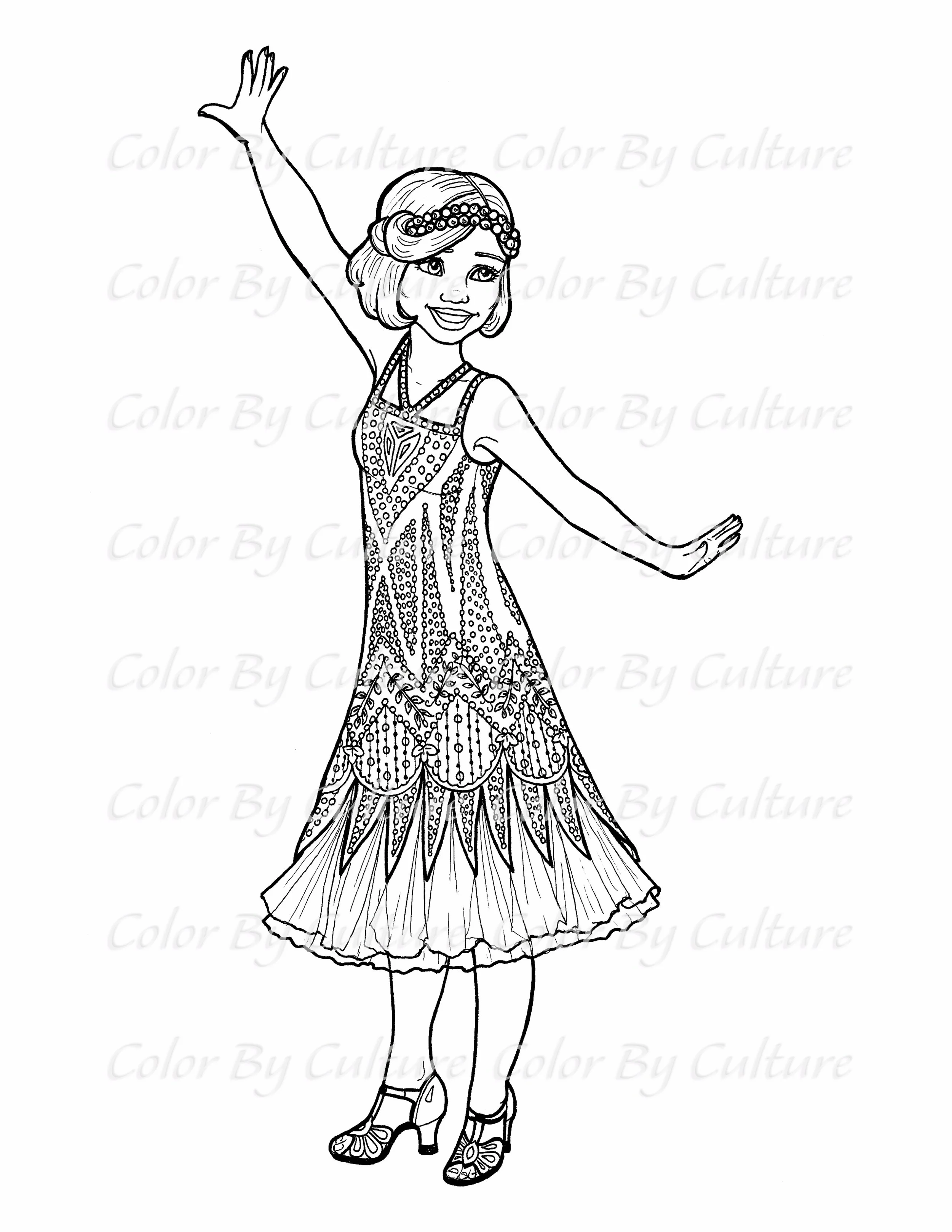 Flapper Coloring Pages For Adults Sketch Coloring Page