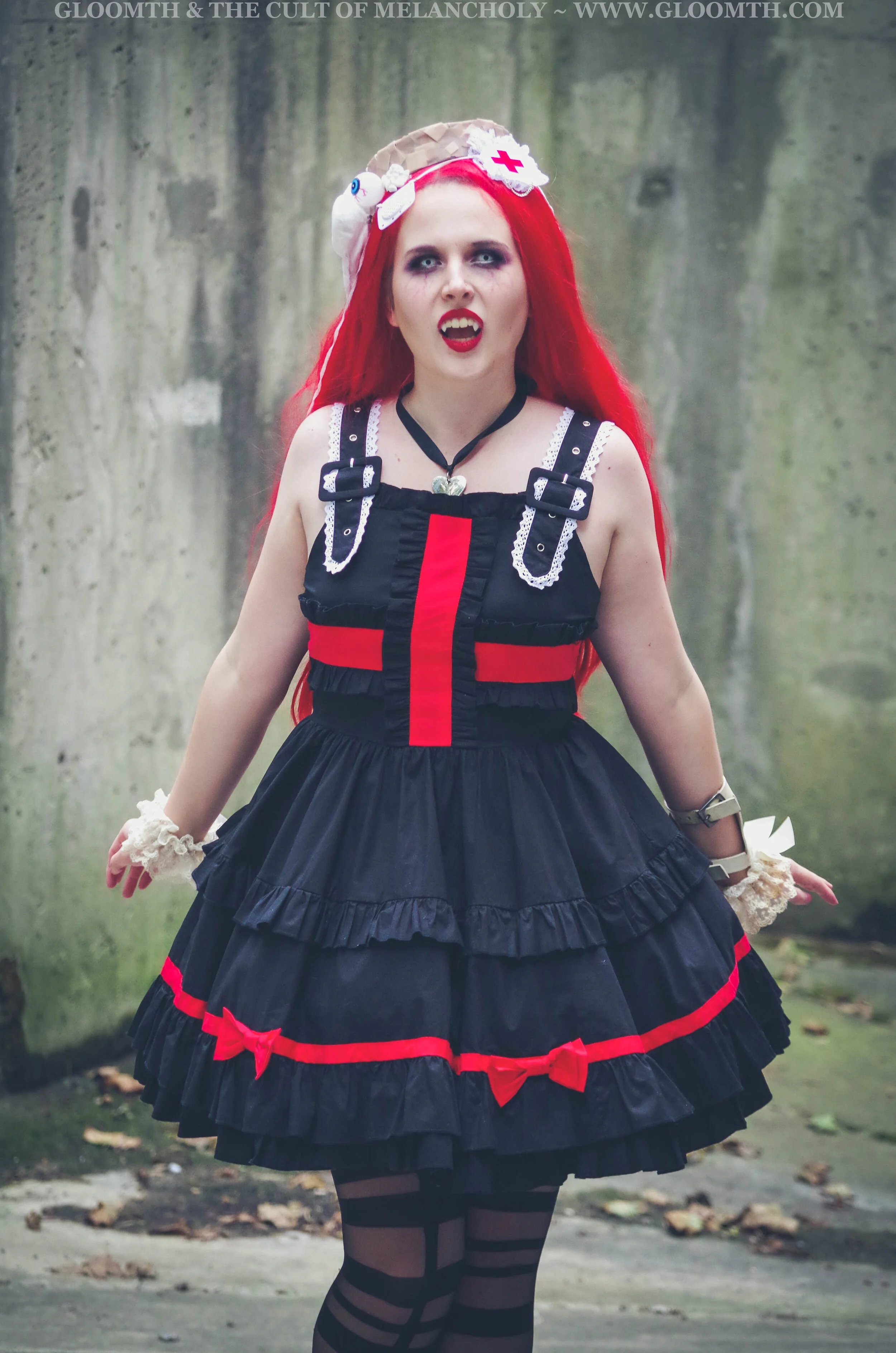 Cure Red and White Gothic Nurse Dress — Gloomth