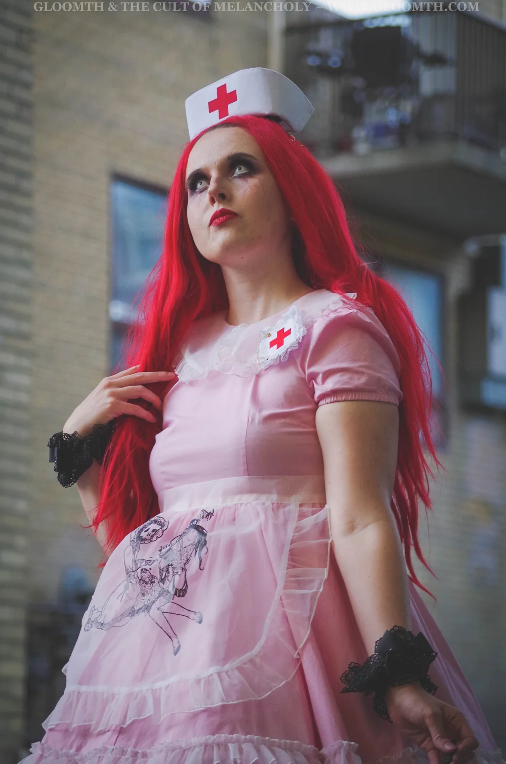 Cure Red and White Gothic Nurse Dress — Gloomth