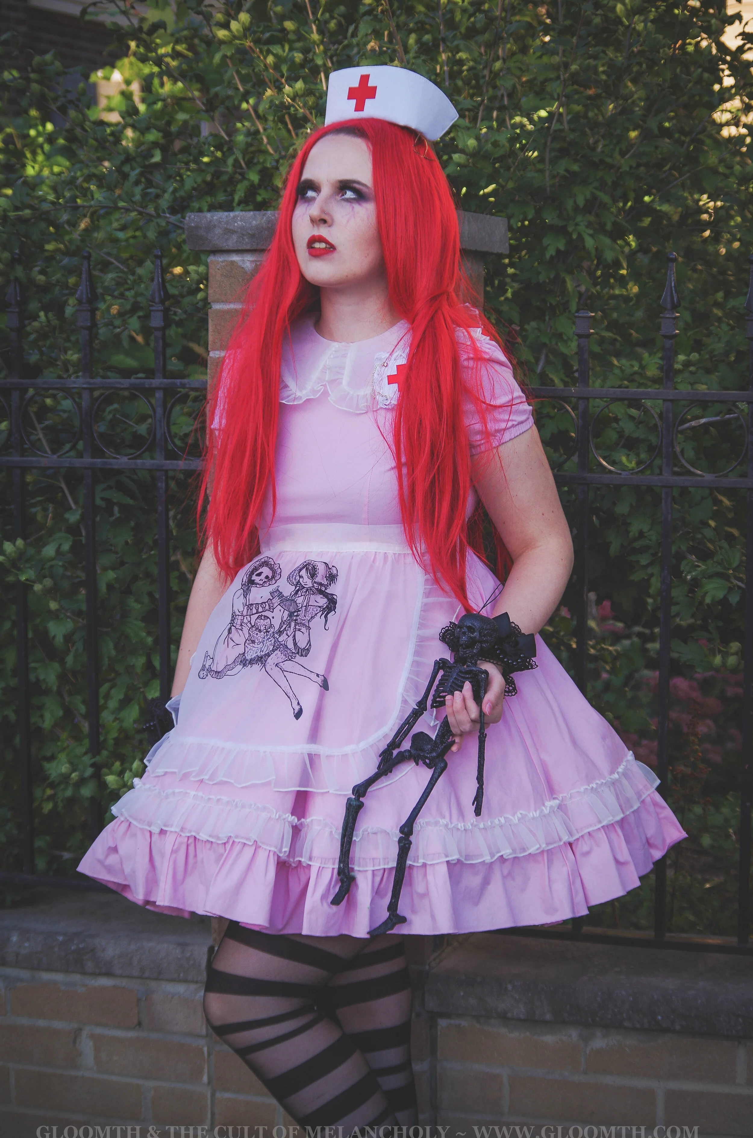 Cure Red and White Gothic Nurse Dress — Gloomth