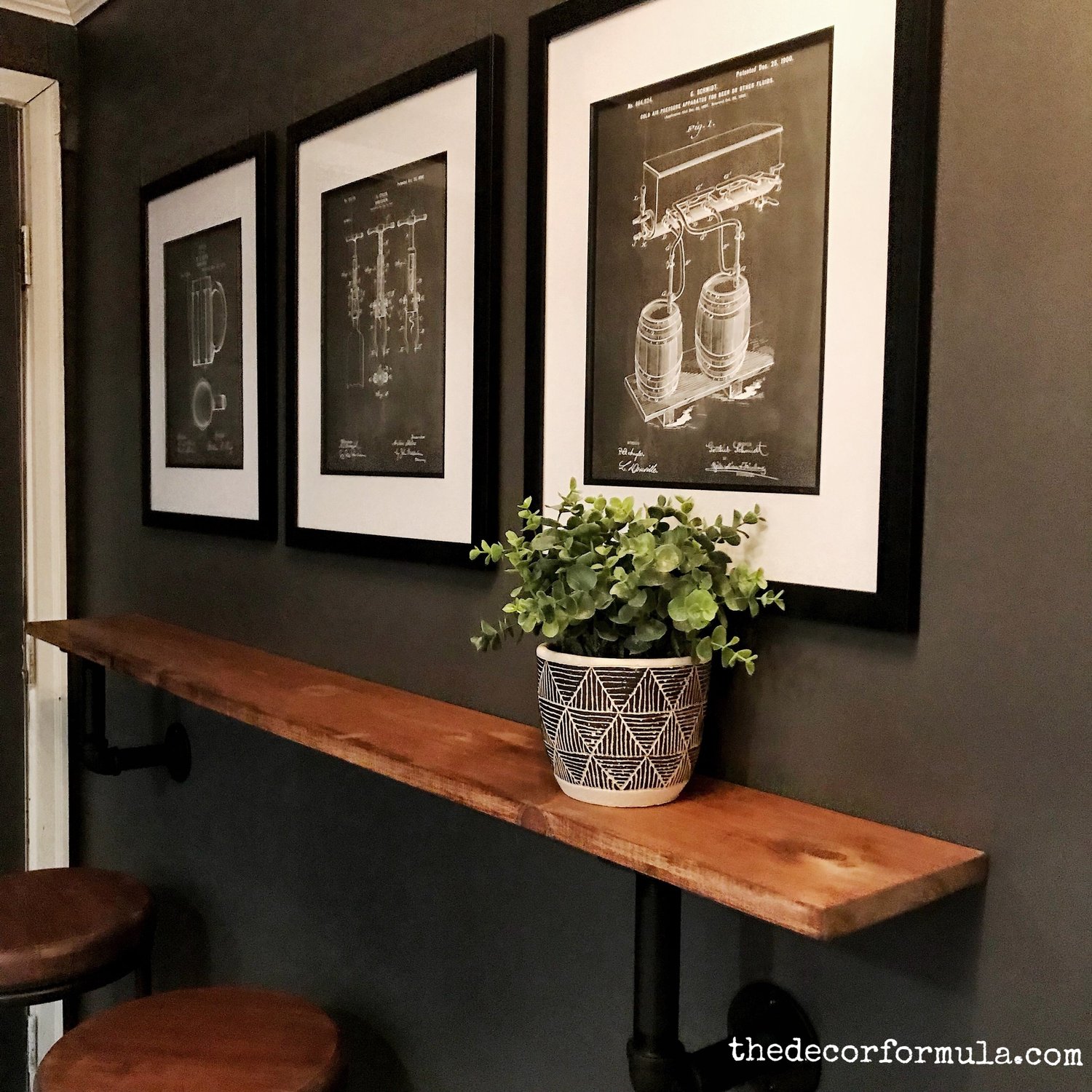 DIY Bar Ledge: How to Make an Industrial Bar Ledge — The Decor Formula