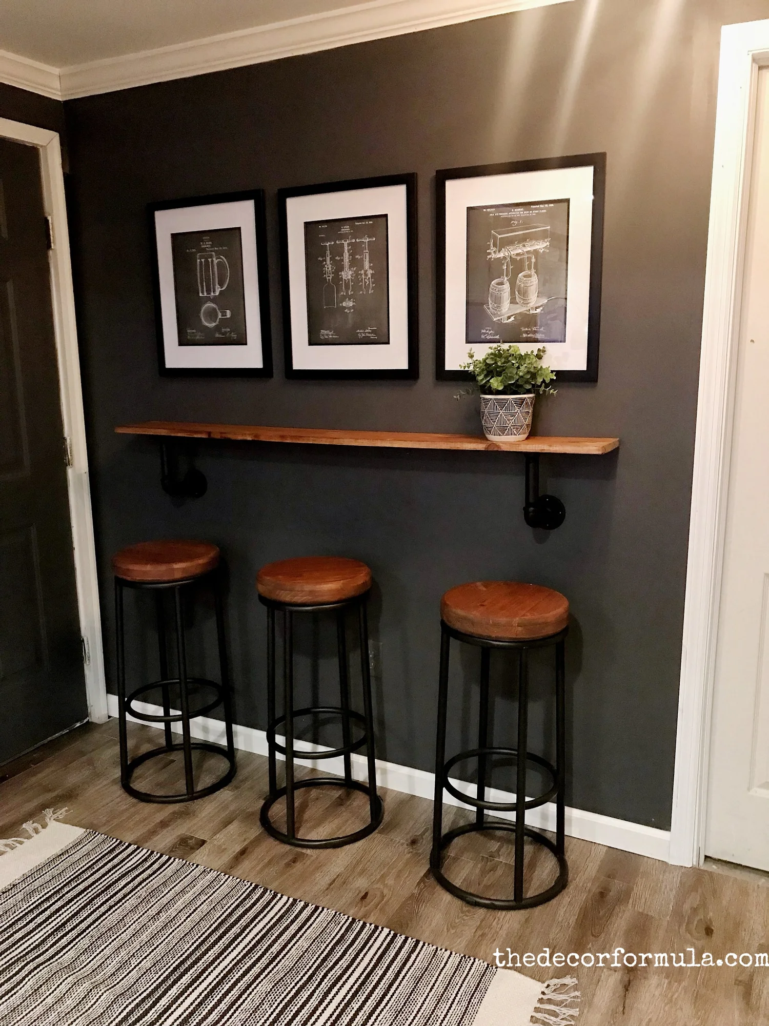 DIY Bar Ledge: How to Make an Industrial Bar Ledge — The Decor Formula