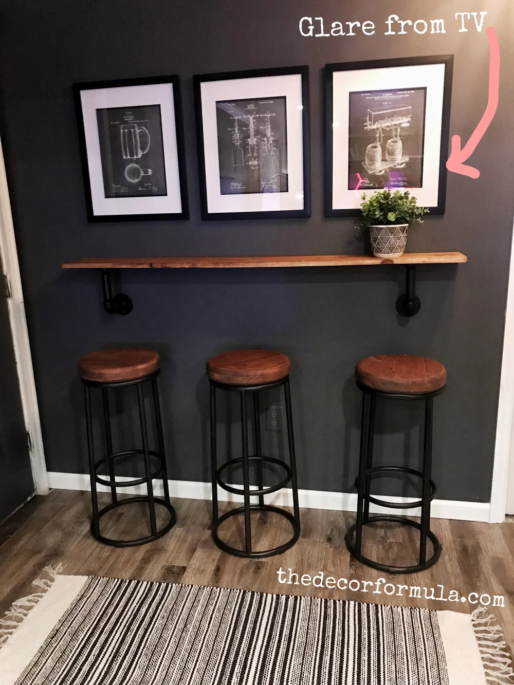 DIY Bar Ledge: How to Make an Industrial Bar Ledge — The Decor Formula